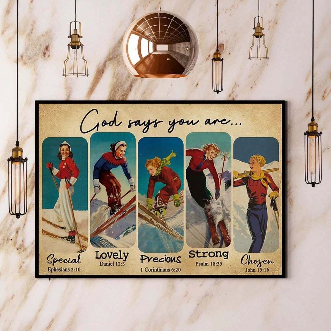 Skiing Girls God Says You Are Special Precious Happy Face Horizontal ...