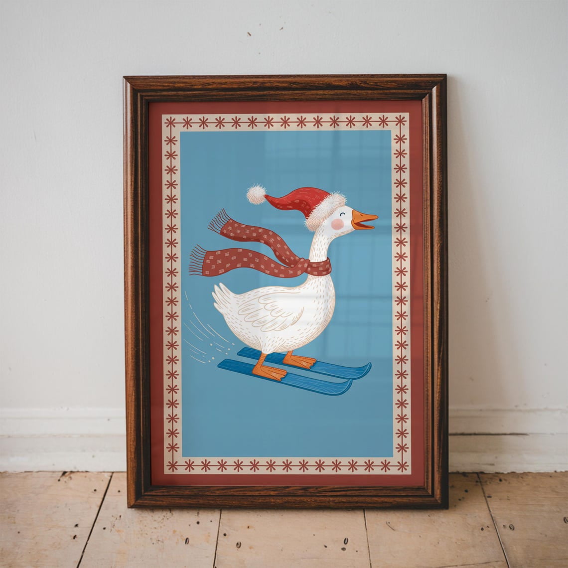 Skiing Goose Wall Art, Goose Cute Cozyhome Decor, Poster, Unframed ...