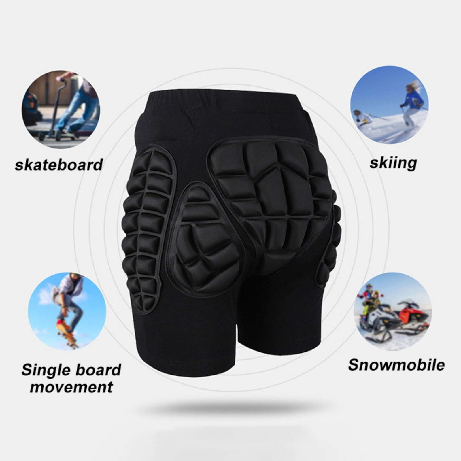 Skiing Hip Padded Shorts 3D Protection Hip Butt EVA Protective Gear ...