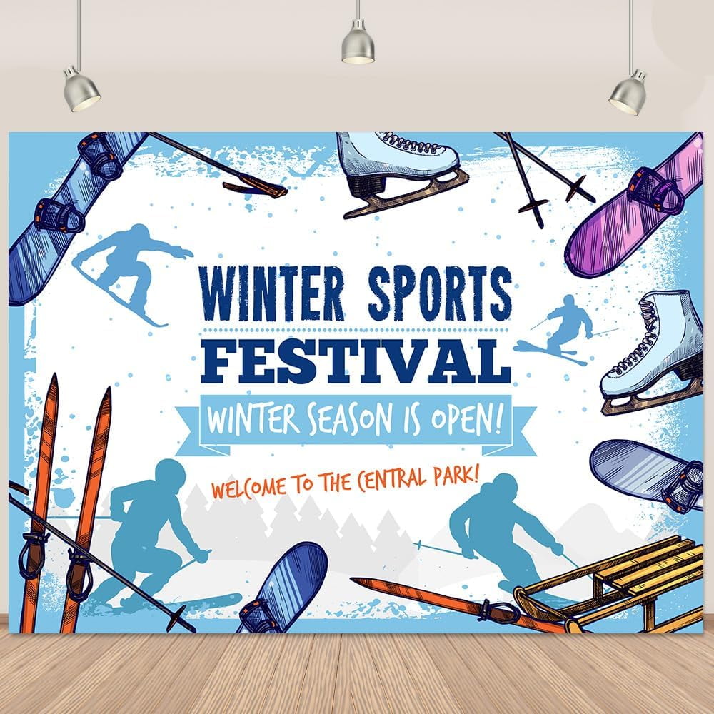 Skiing Sports Backdrop Winter Sports Festival Photography Background ...