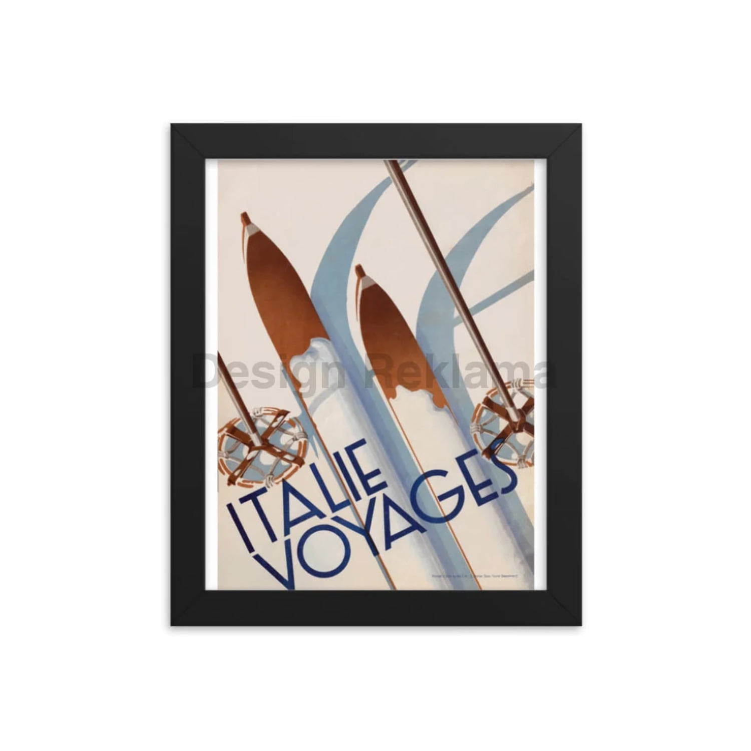 Skiing - Travel in Italy, 1936. Framed Vintage Travel Poster - Walmart.com