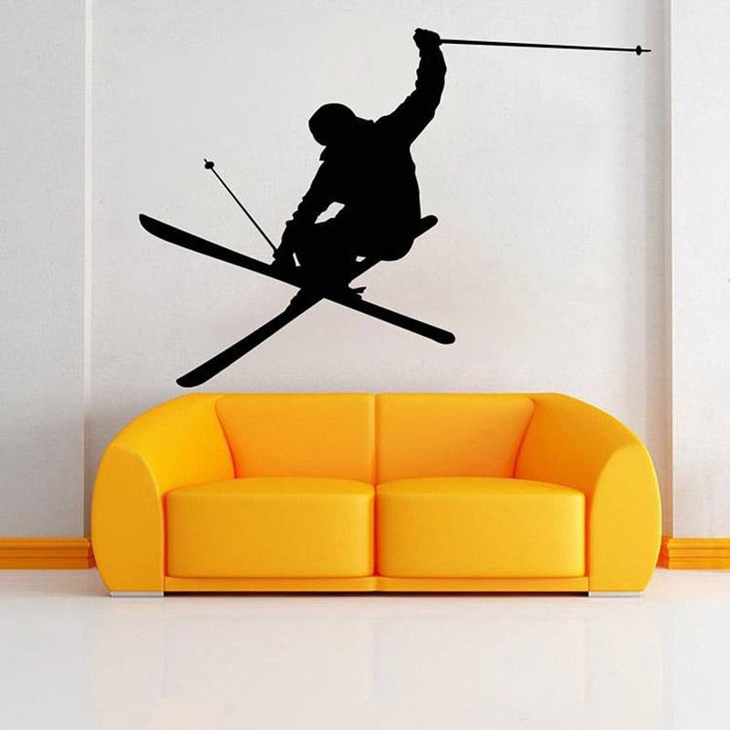 Skiing Wall Decal for Bedroom Skier Art Decal Ski Jumping Freestyle ...