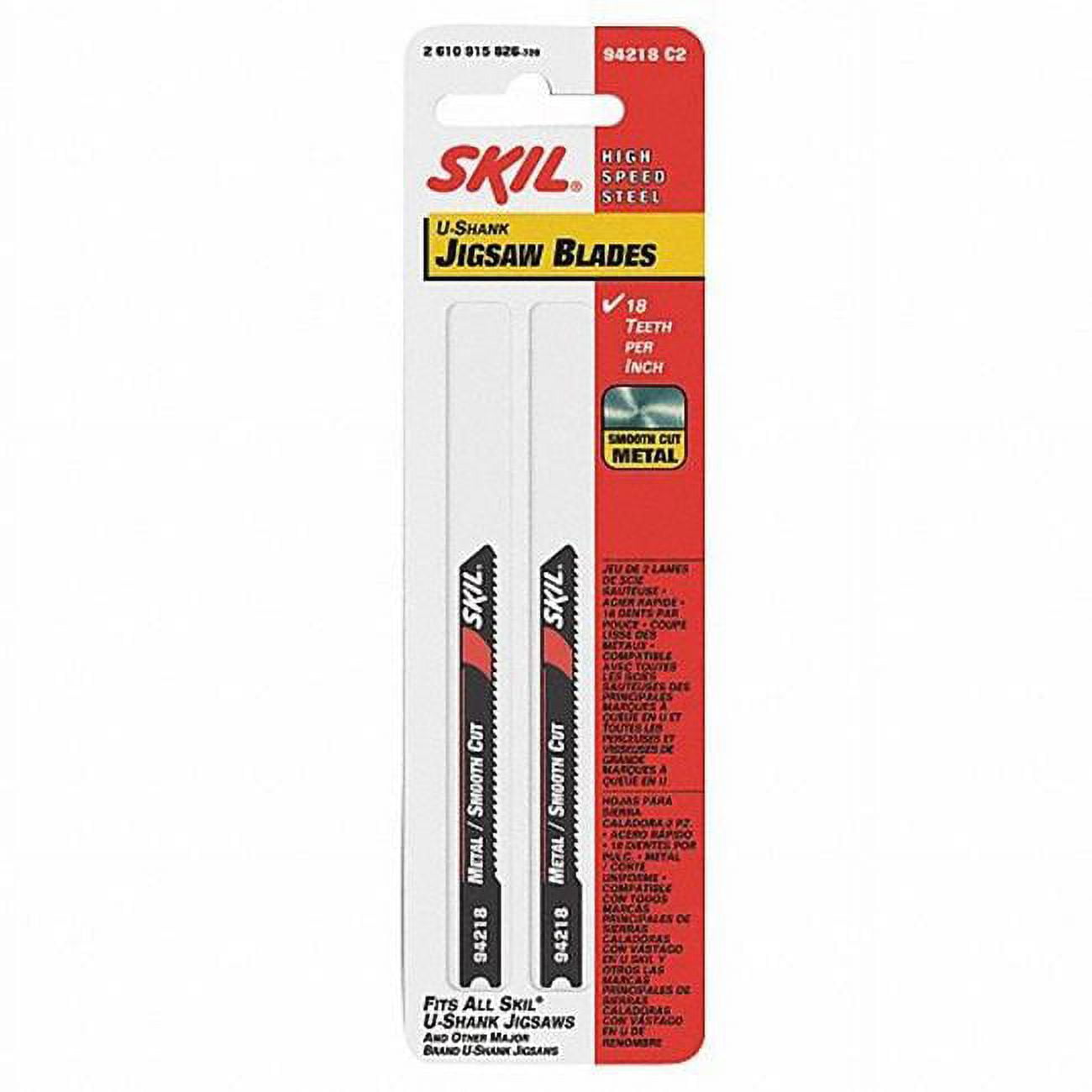 Skil 94218C2 2.75 in. 18 TPI High Carbon Steel U-Shank Jigsaw Blade ...