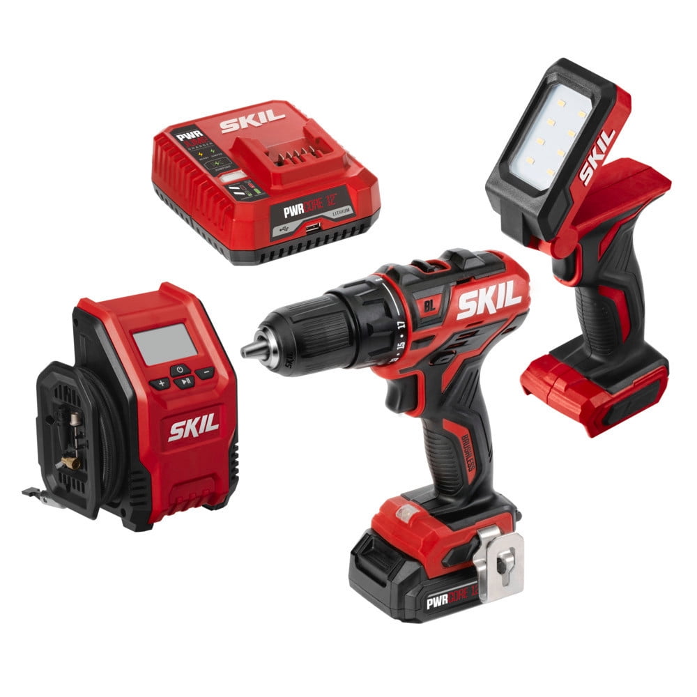 Skil Pwrcore 12 Brushless 12V 3 Tool Combo Kit With Pwr Jump Charger ...