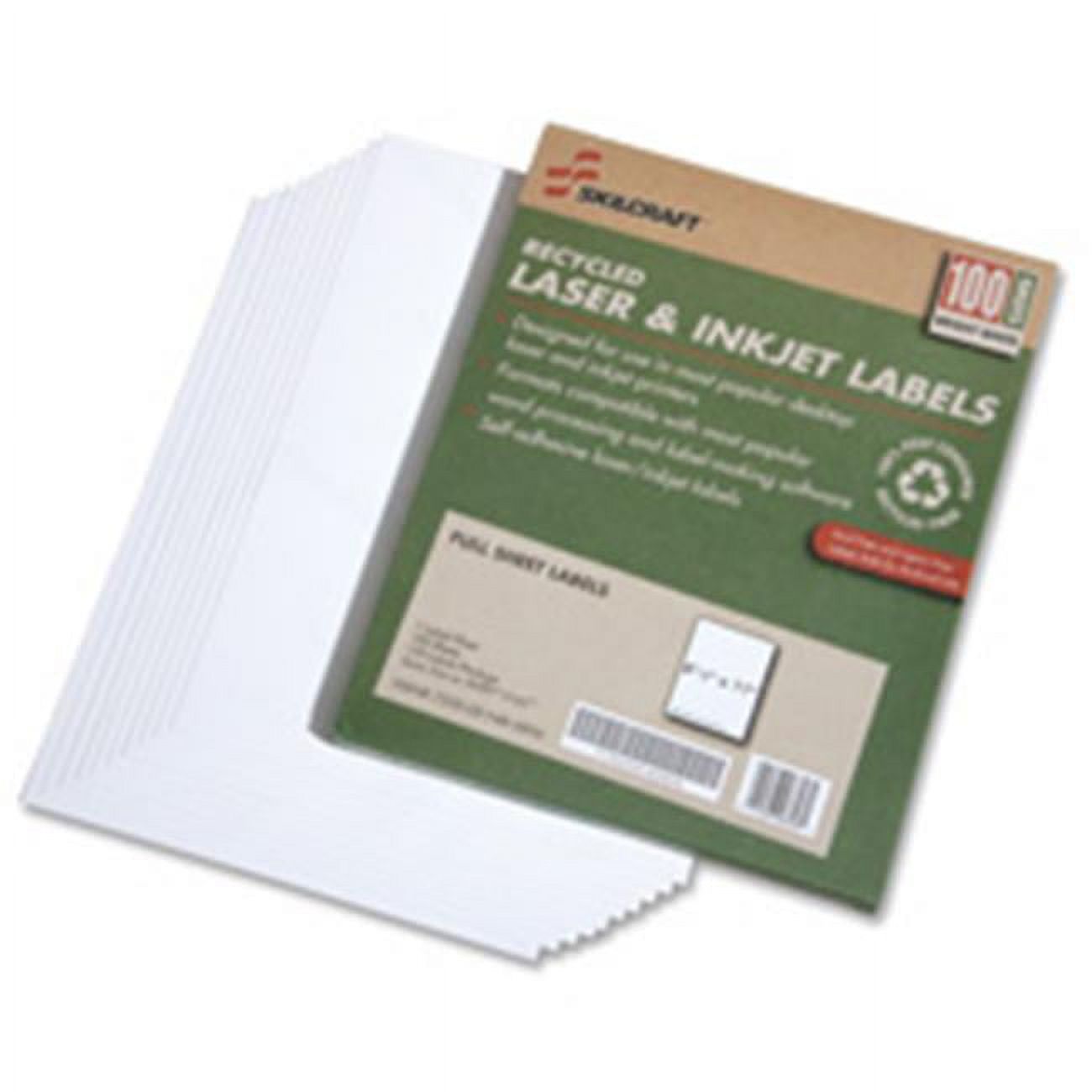 Skilcraft NSN5789298 Full-sheet Labels, Laser-Inkjet, 8.5 in. x 11 in ...