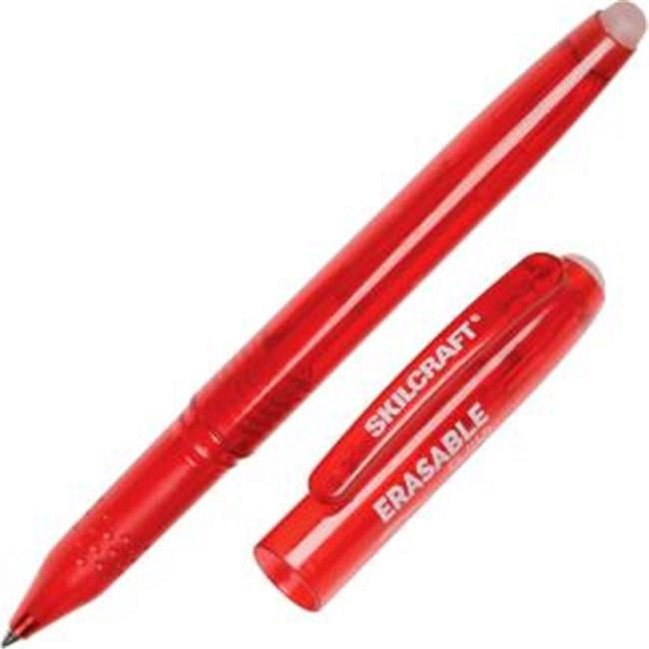 Skilcraft NSN6580387 0.7 mm Erasable Re-Write Gel Stick Pen - Red ...