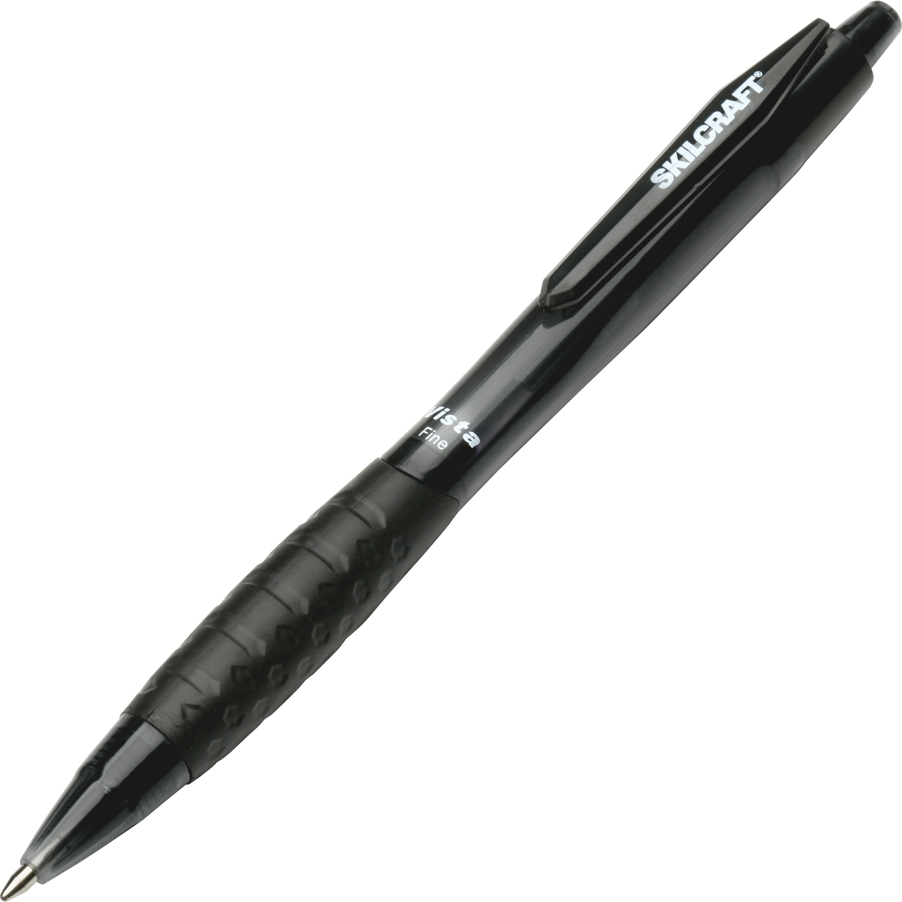Skilcraft Retractable Ballpoint Pen, Black Ink, Transparent Barrel ...
