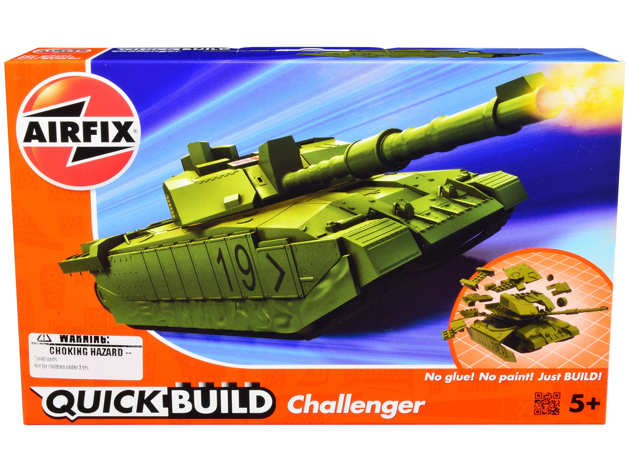 Skill 1 Model Kit Challenger Tank Green Snap Together Model by Airfix ...