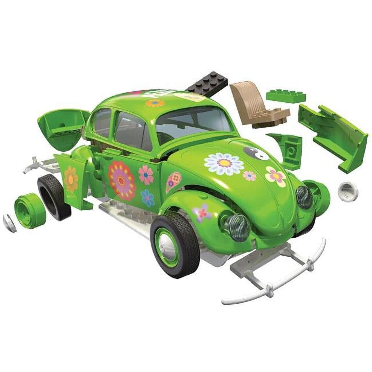 Skill 1 Old Volkswagen Beetle Flower Power Snap Together Model Car Kit ...