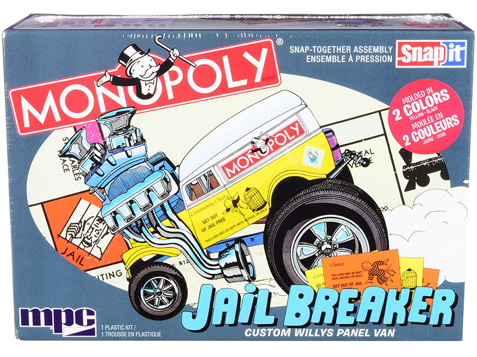 Skill 1 Snap Model Kit Custom Willys Panel Van Jail Breaker "Monopoly ...