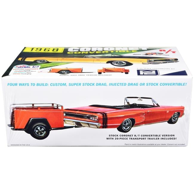 Skill 2 1968 Dodge Coronet R-T Convertible with Haul-Away Trailer 1-25 ...