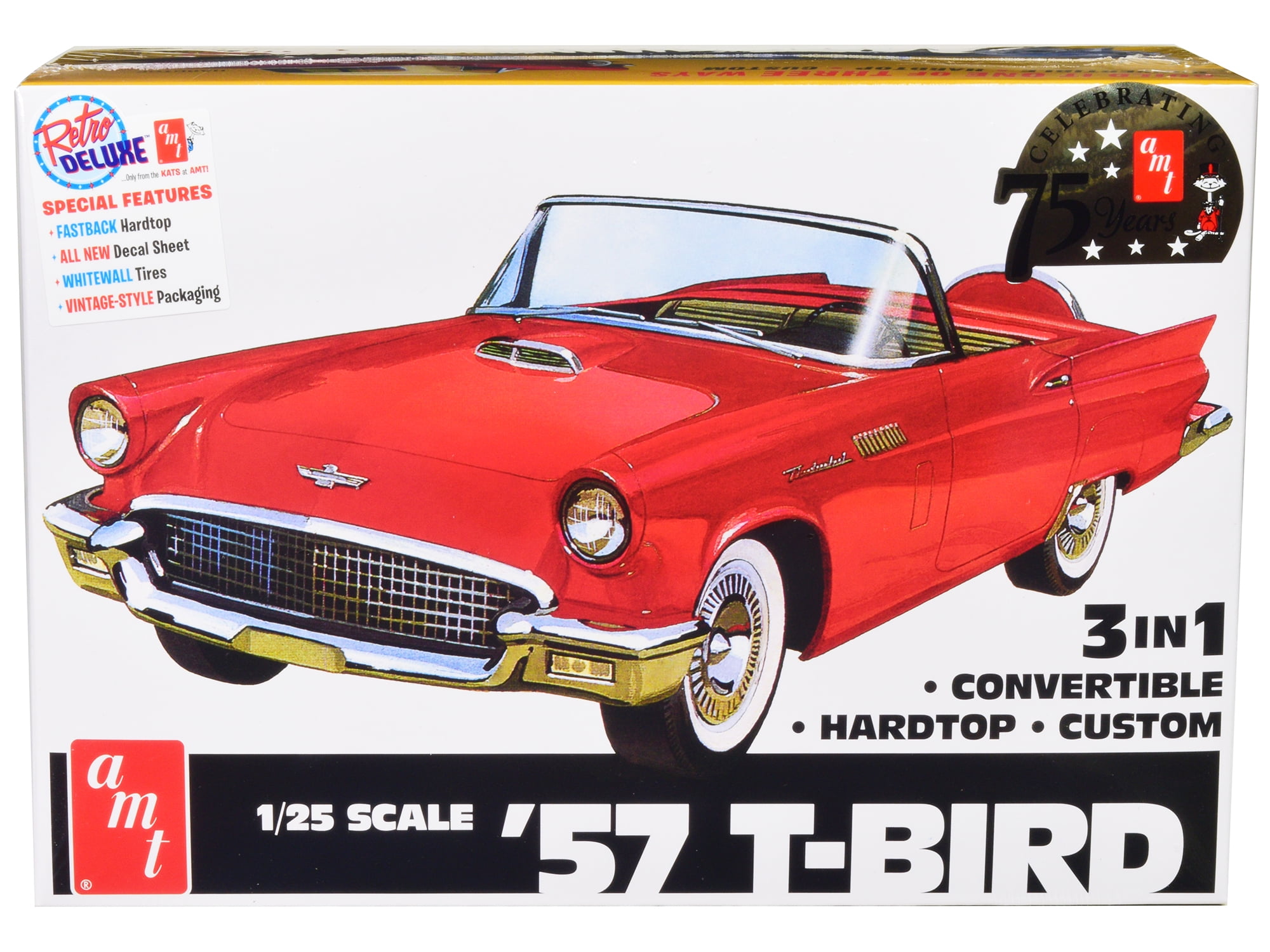 Skill 2 Model Kit 1957 Ford Thunderbird 3-in-1 Kit 1/25 Scale Model by ...