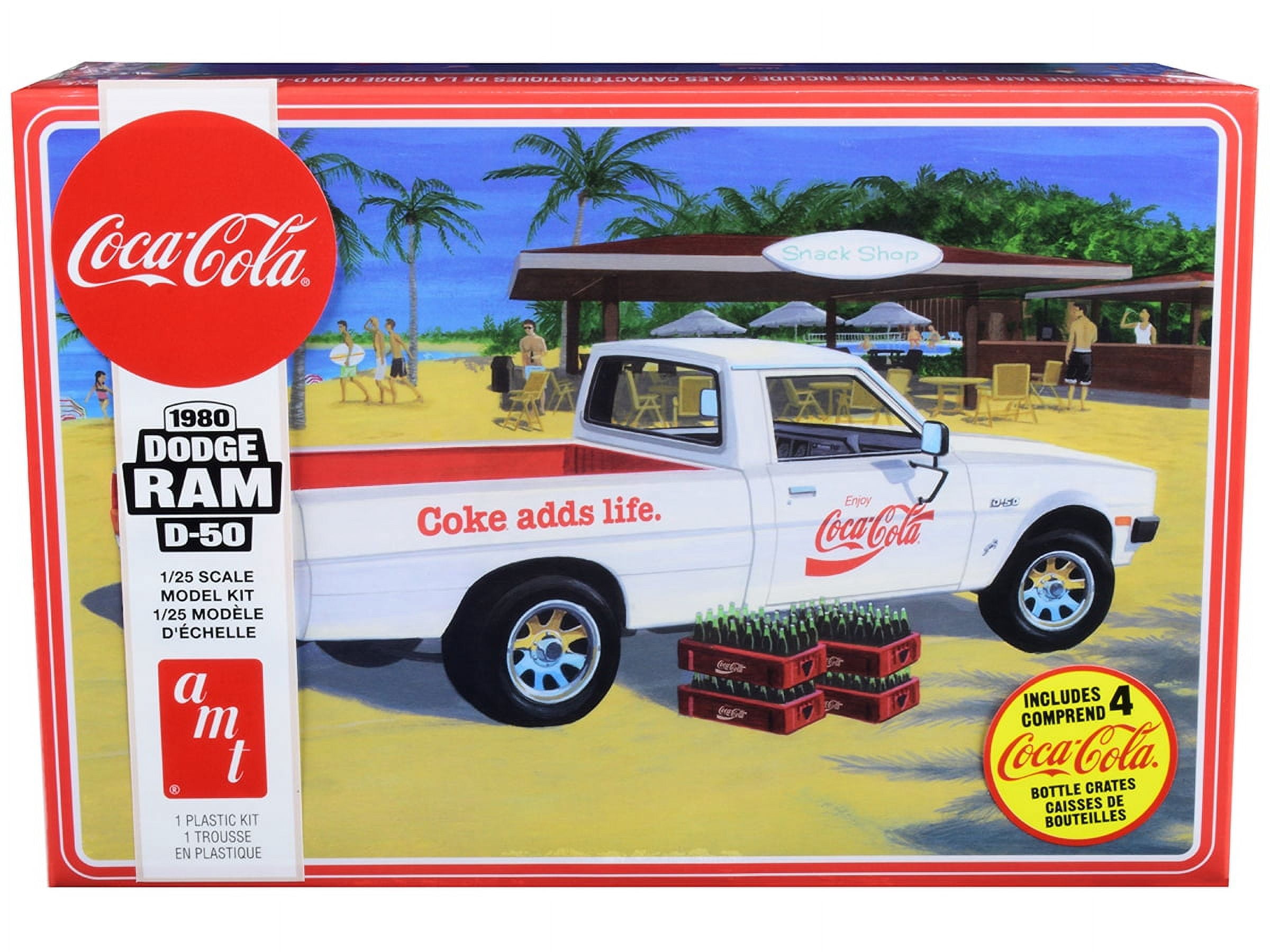 Skill 3 Model Kit 1980 Dodge Ram D-50 Pickup Truck "Coca-Cola" Four ...
