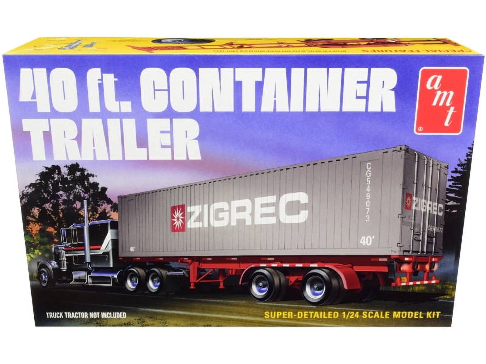 Skill 3 Model Kit 40' Container Trailer 1/24 Scale Model by AMT ...
