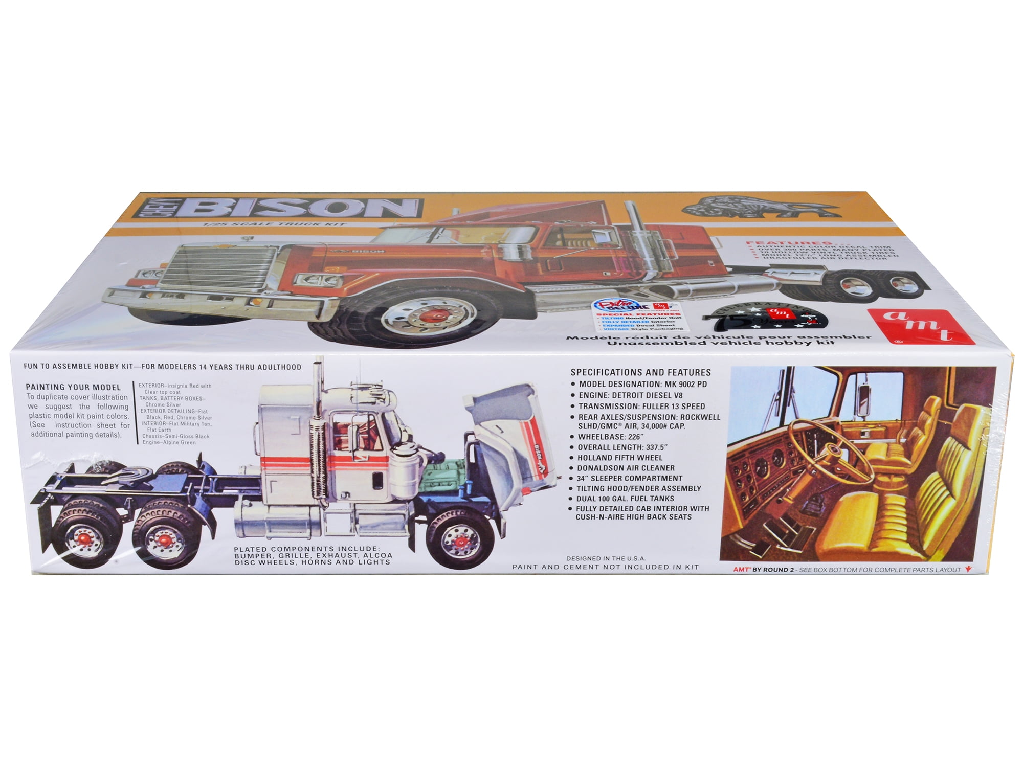 Skill 3 Model Kit Chevrolet Bison Truck Tractor 1/25 Scale Model by AMT ...