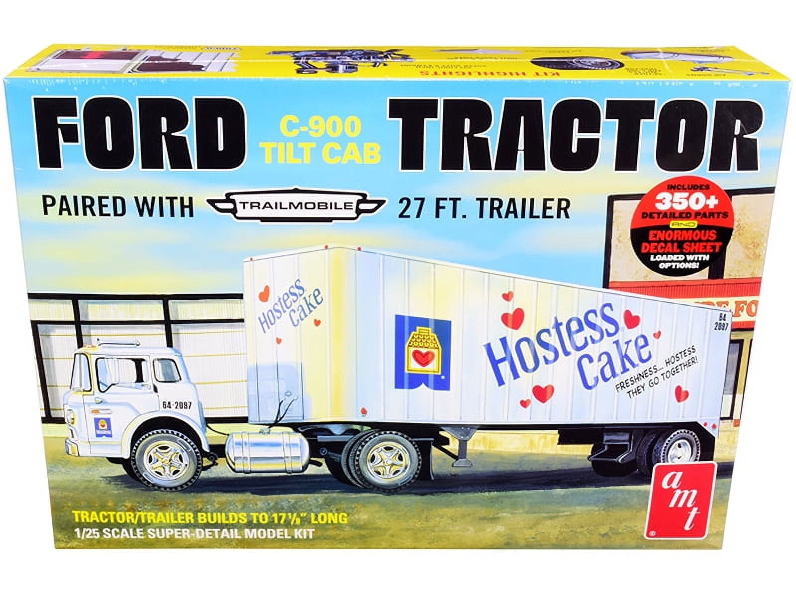 AMT Buildable Ford C-900 Big Rig Tractor with Trailmobile Trailer 1/25 ...