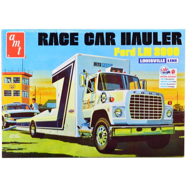Skill 3 Model Kit Ford LN 8000 Race Car Hauler Louisville Line 1/25 ...