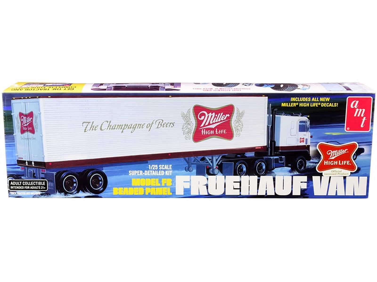 Skill 3 Model Kit Fruehauf FB Beaded Panel Van Trailer "Miller" 1/25 ...