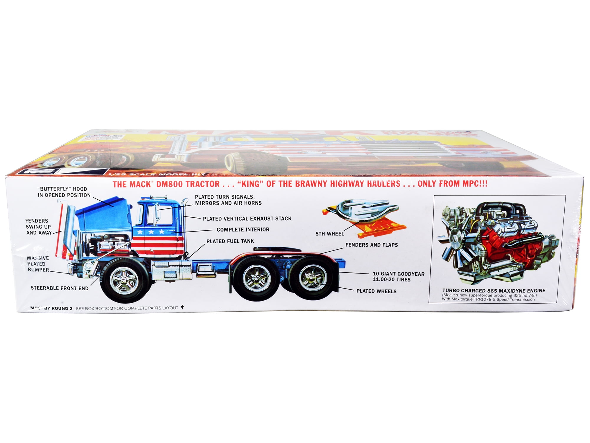 Skill 3 Model Kit Mack DM 800 Semi Tractor Truck 1/25 Scale Model by ...