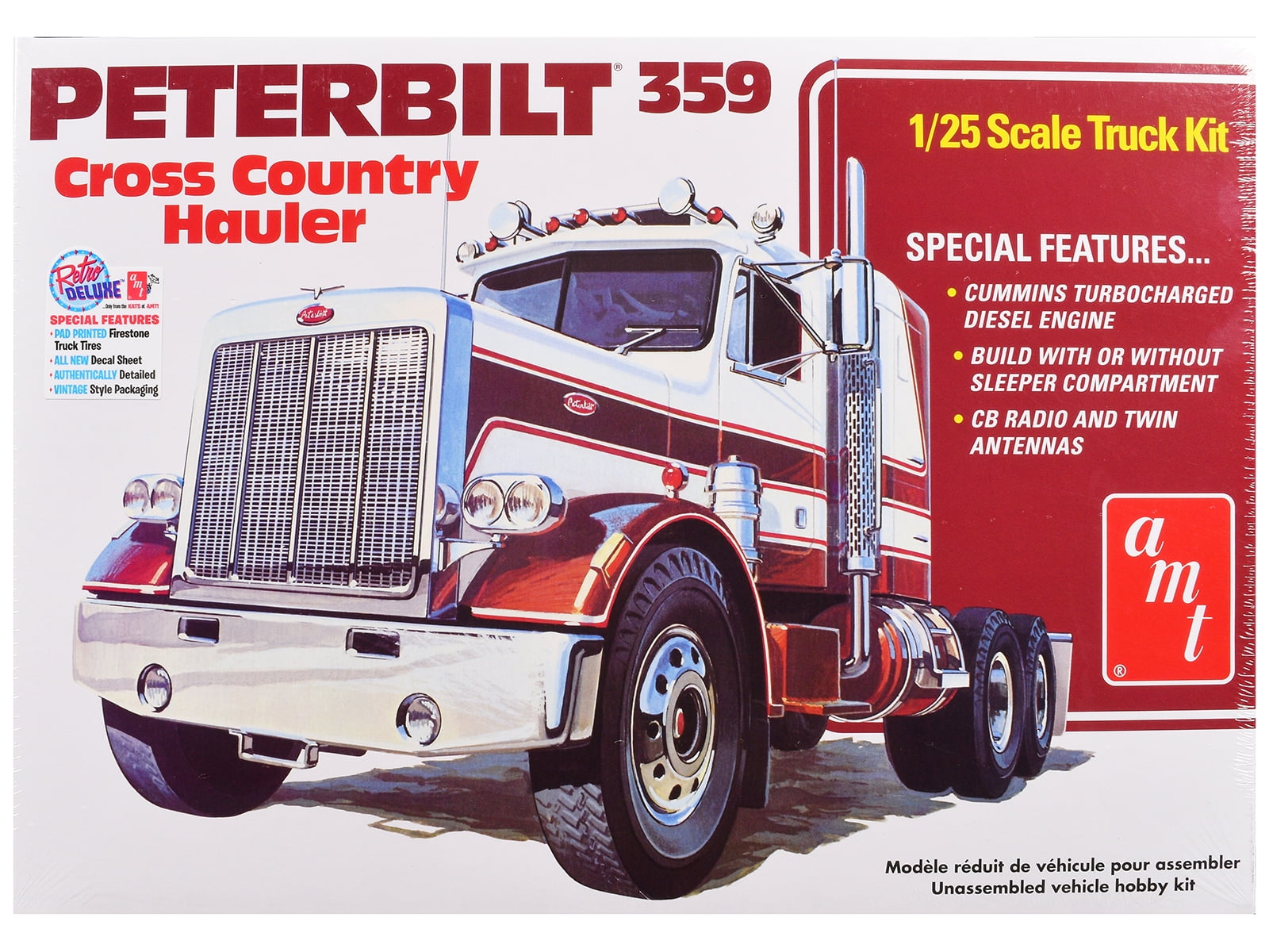 Skill 3 Model Kit Peterbilt 359 "Cross Country Hauler" 1/25 Scale Model ...