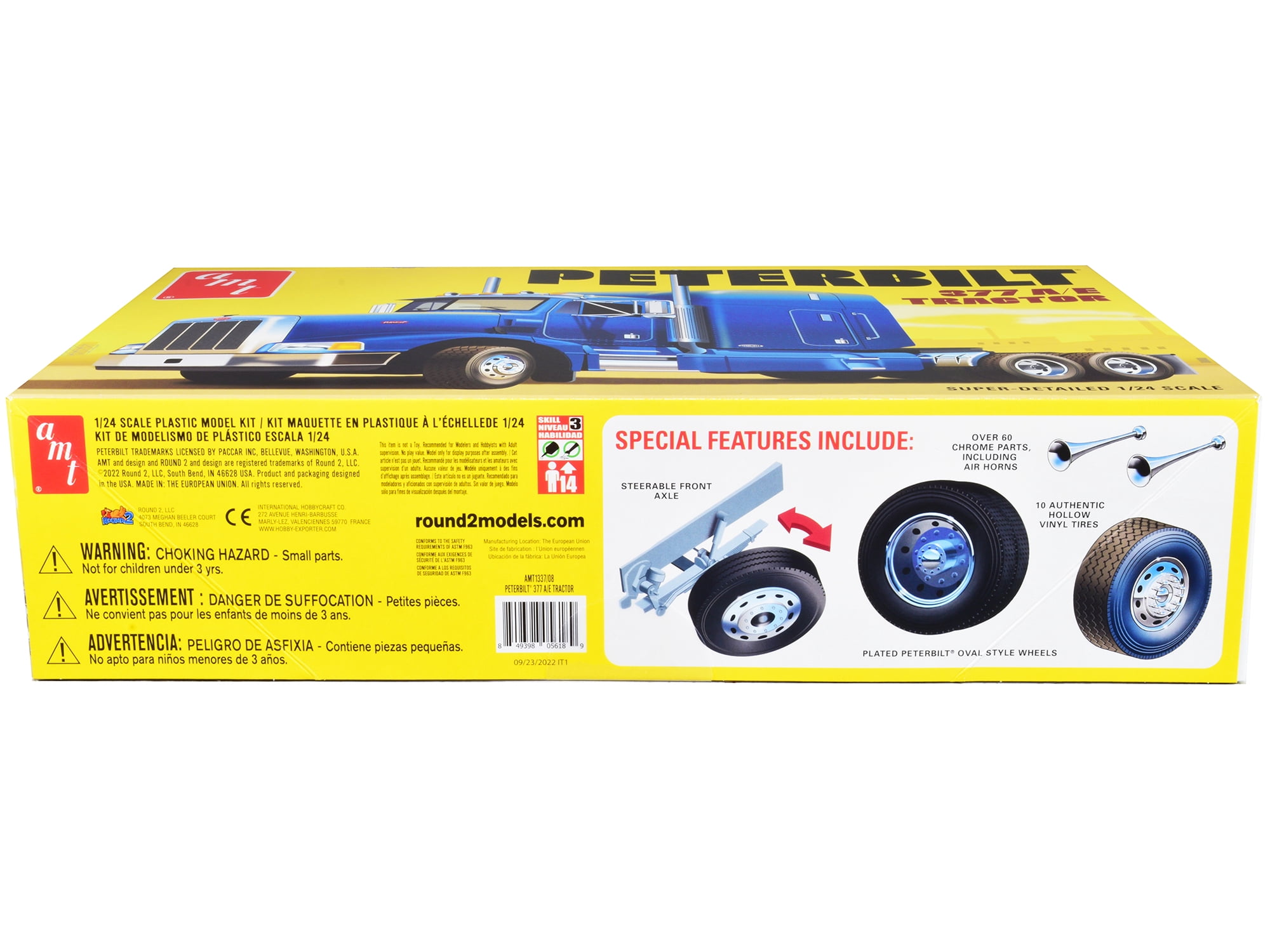 Skill 3 Model Kit Peterbilt 377 A/E Truck Tractor 1/24 Scale Model by ...