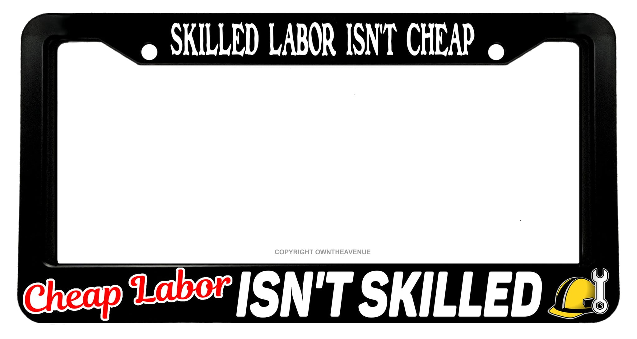 Skilled Labor Construction Worker Funny Joke Gag Prank License Plate ...