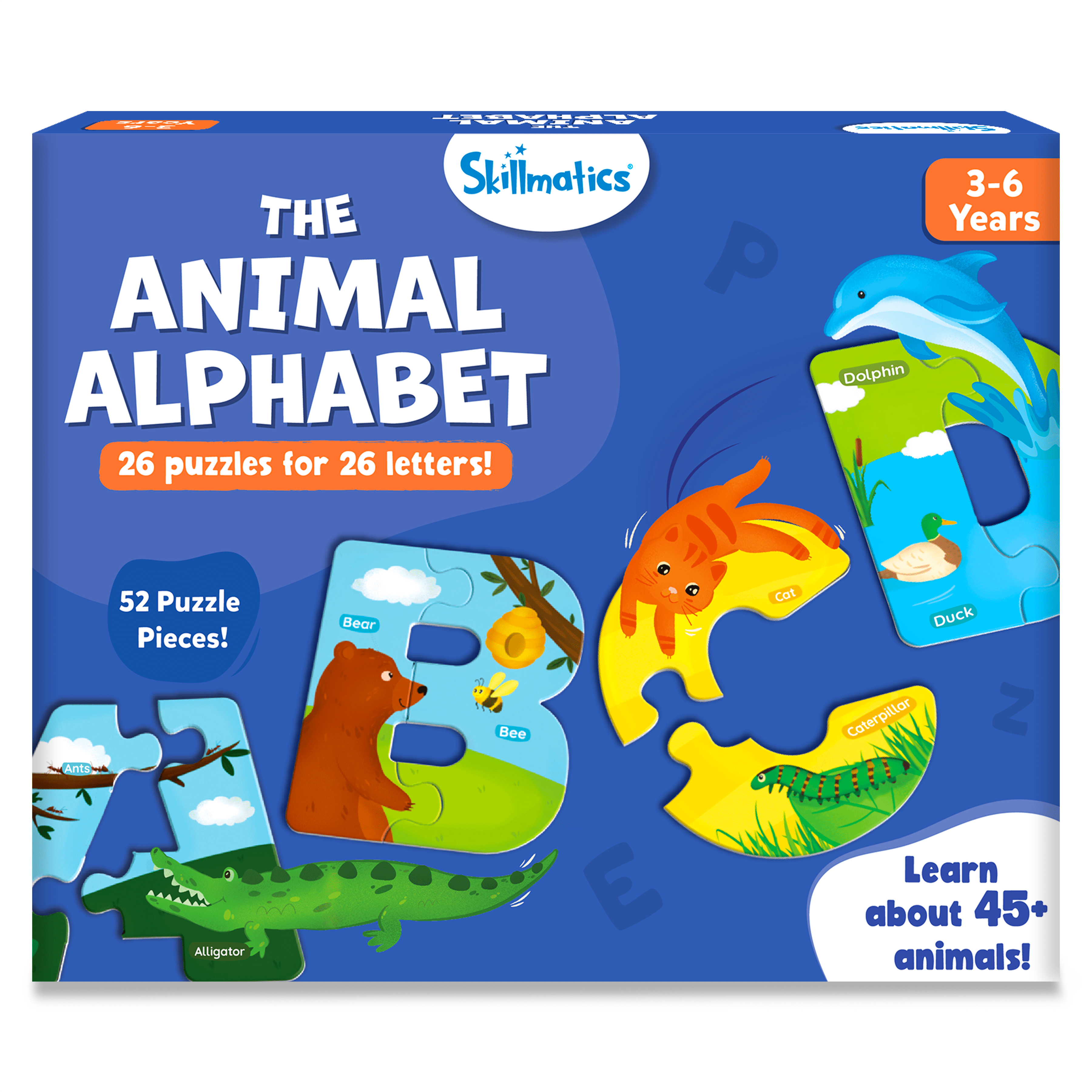 Skillmatics Animal Alphabet Puzzle - 52-Piece Educational Jigsaw for ...