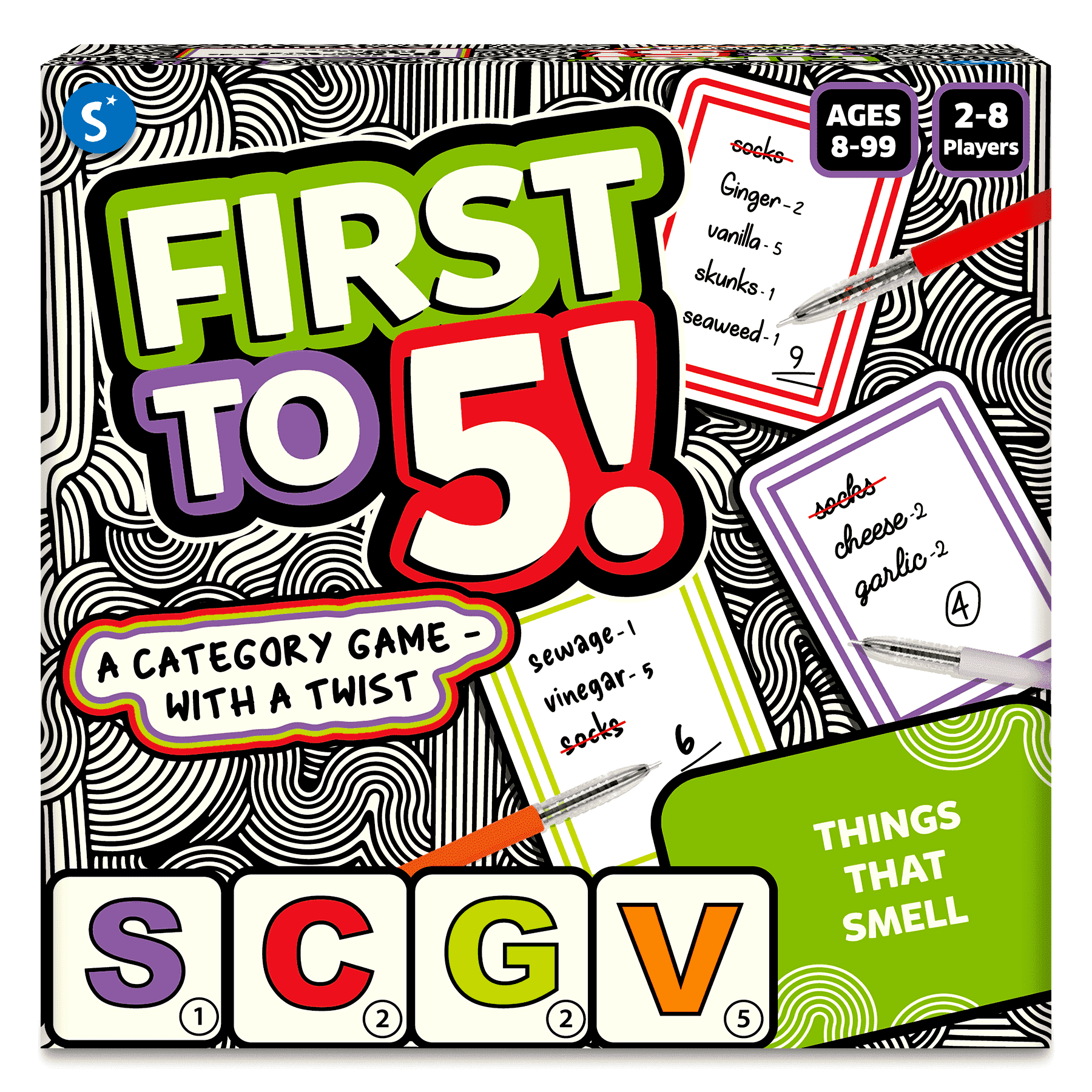 Skillmatics Board & Card Game - First to 5, Category Game with a Twist ...
