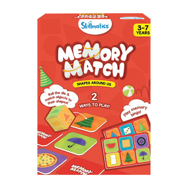 Skillmatics Board Game - Memory Match Shapes, Fun & Fast Memory Game ...