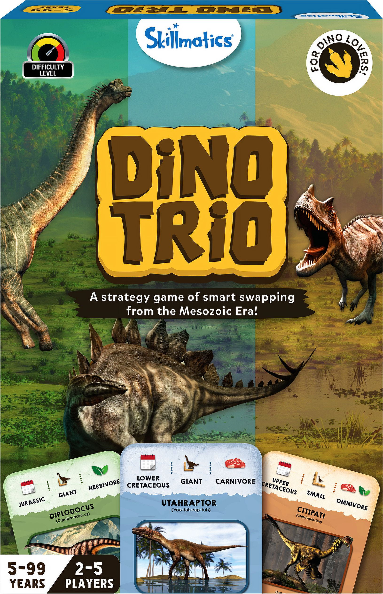 Skillmatics Card Game - Dino Trio, A Smart Swapping Dinosaur Themed ...