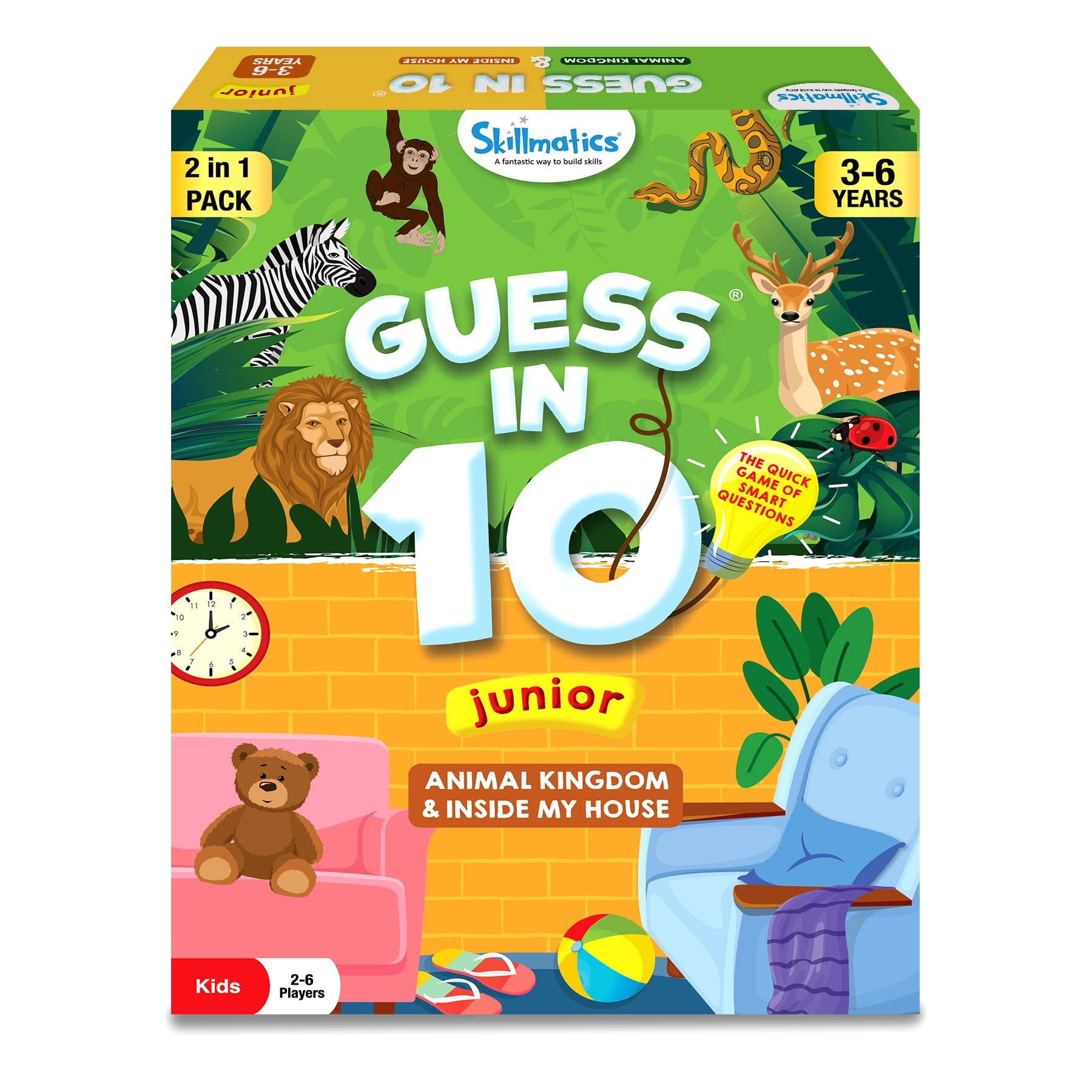 Skillmatics Card Game - Guess in 10 Junior Animals & Inside My House ...