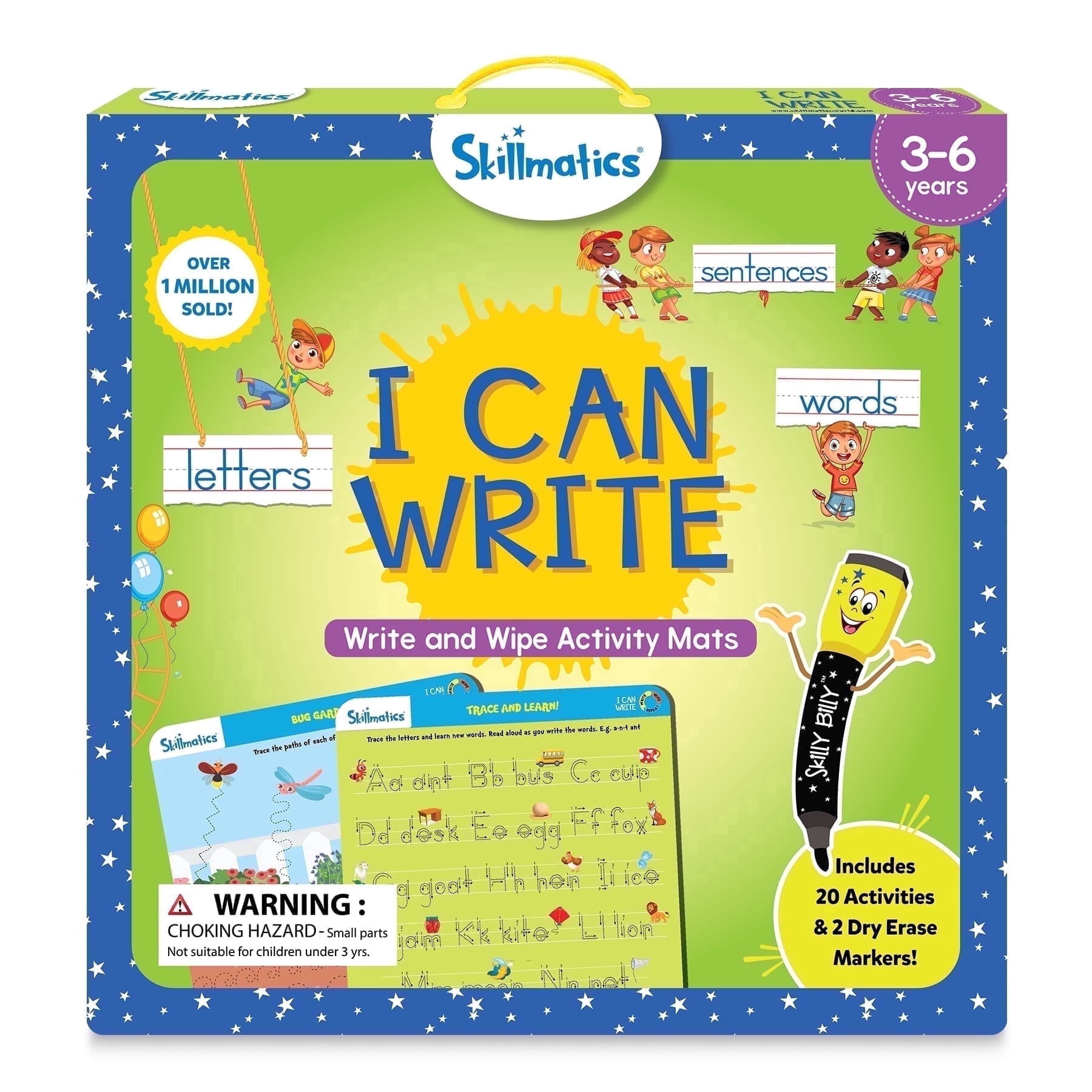 Skillmatics, I Can Write Reusable Preschool Activity Mats, 20 pcs ...