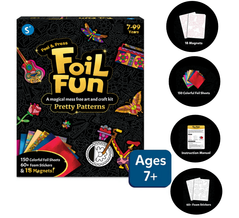 Foil Fun - Pretty Patterns, 18 DIY Magnets Mess-Free Art, Foil Art ...