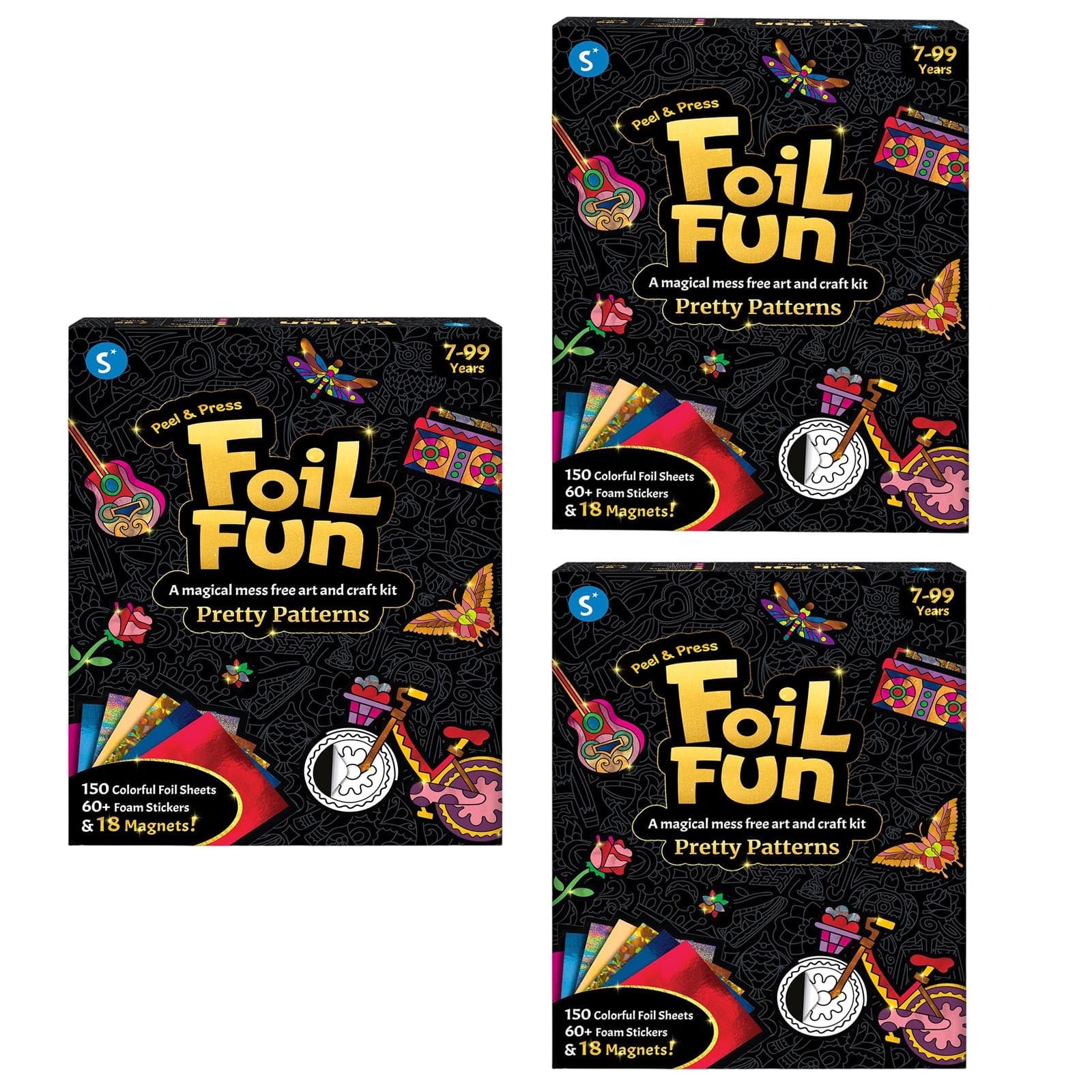 Skillmatics Foil Fun - Pretty Patterns, 18 DIY Magnets Mess-Free Art ...