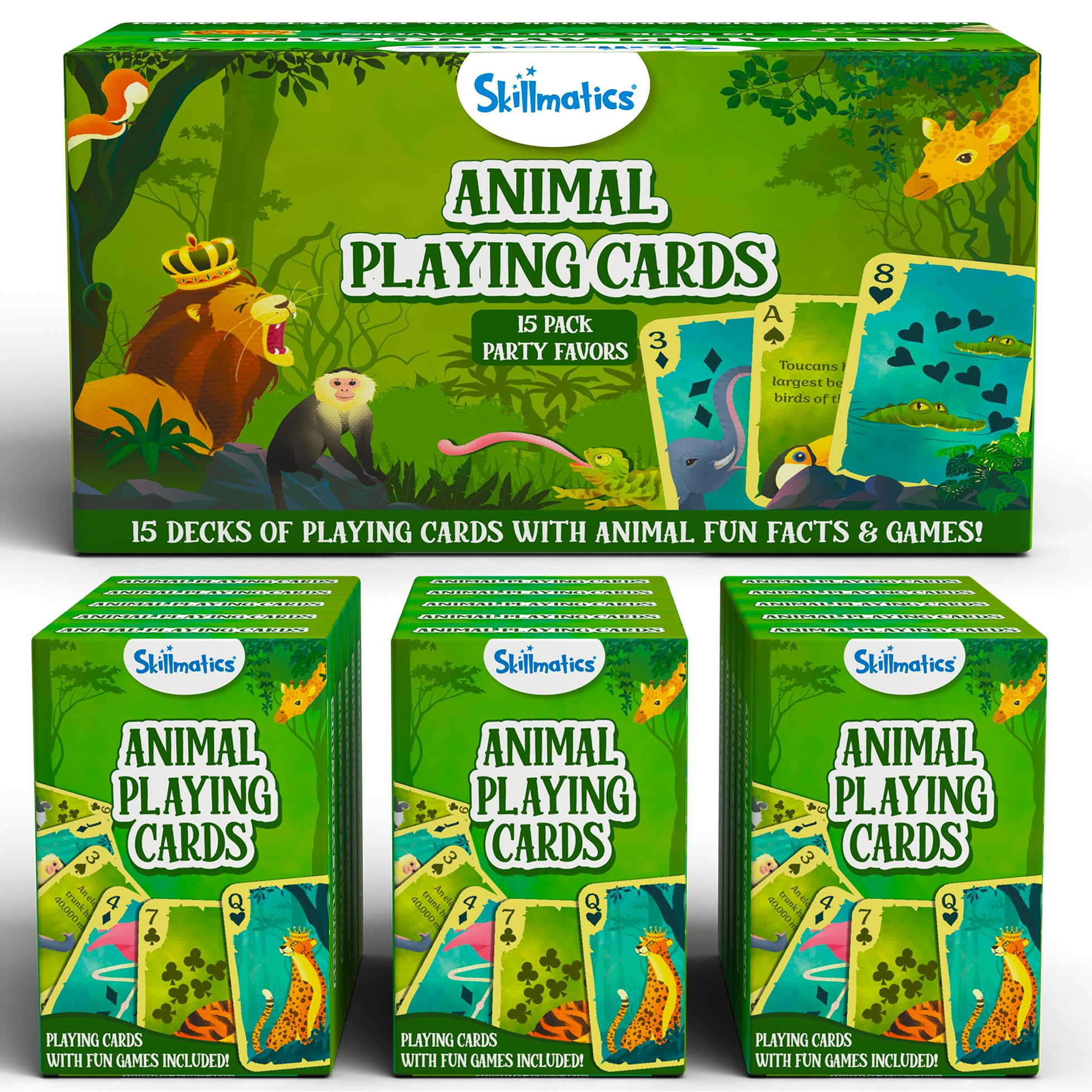 Skillmatics Party Favors (15 Decks) - Animal Playing Cards Set for Kids ...