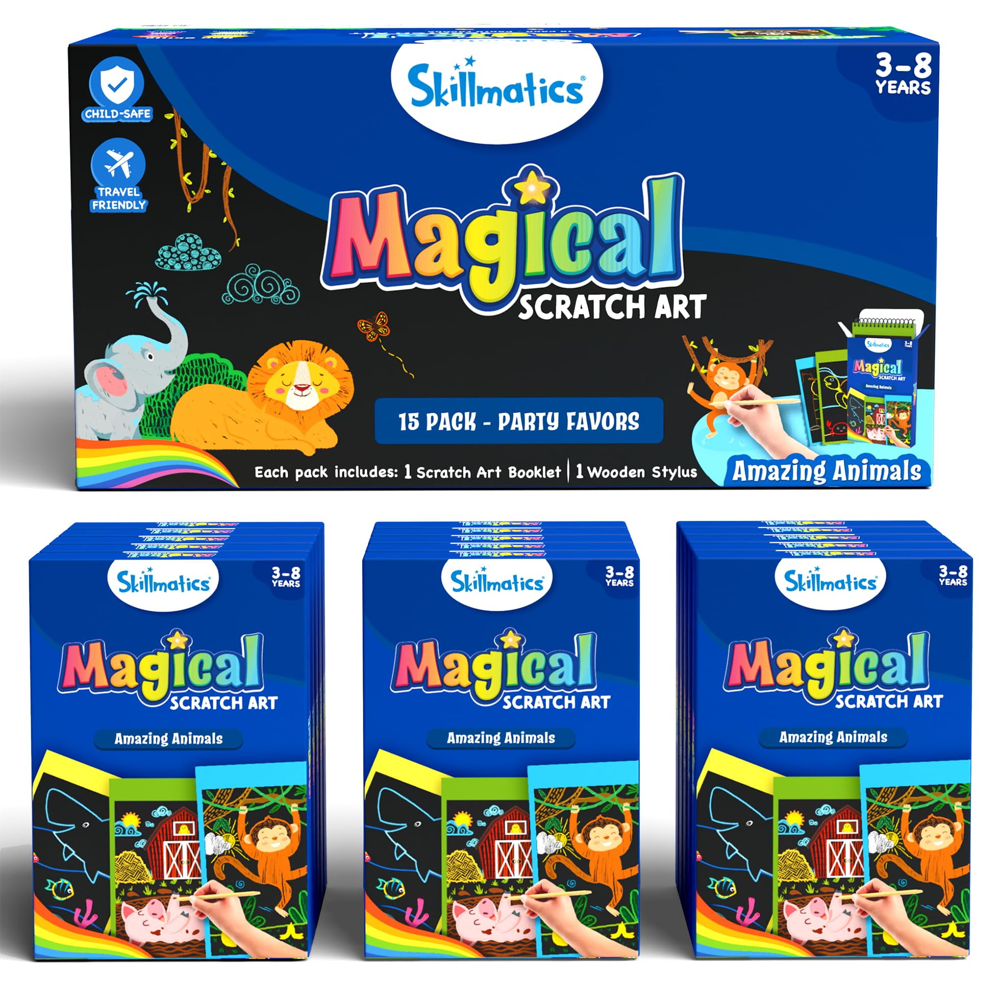 Skillmatics Party Favors (Pack AIF4 of 15) - Magical Scratch Art Set ...