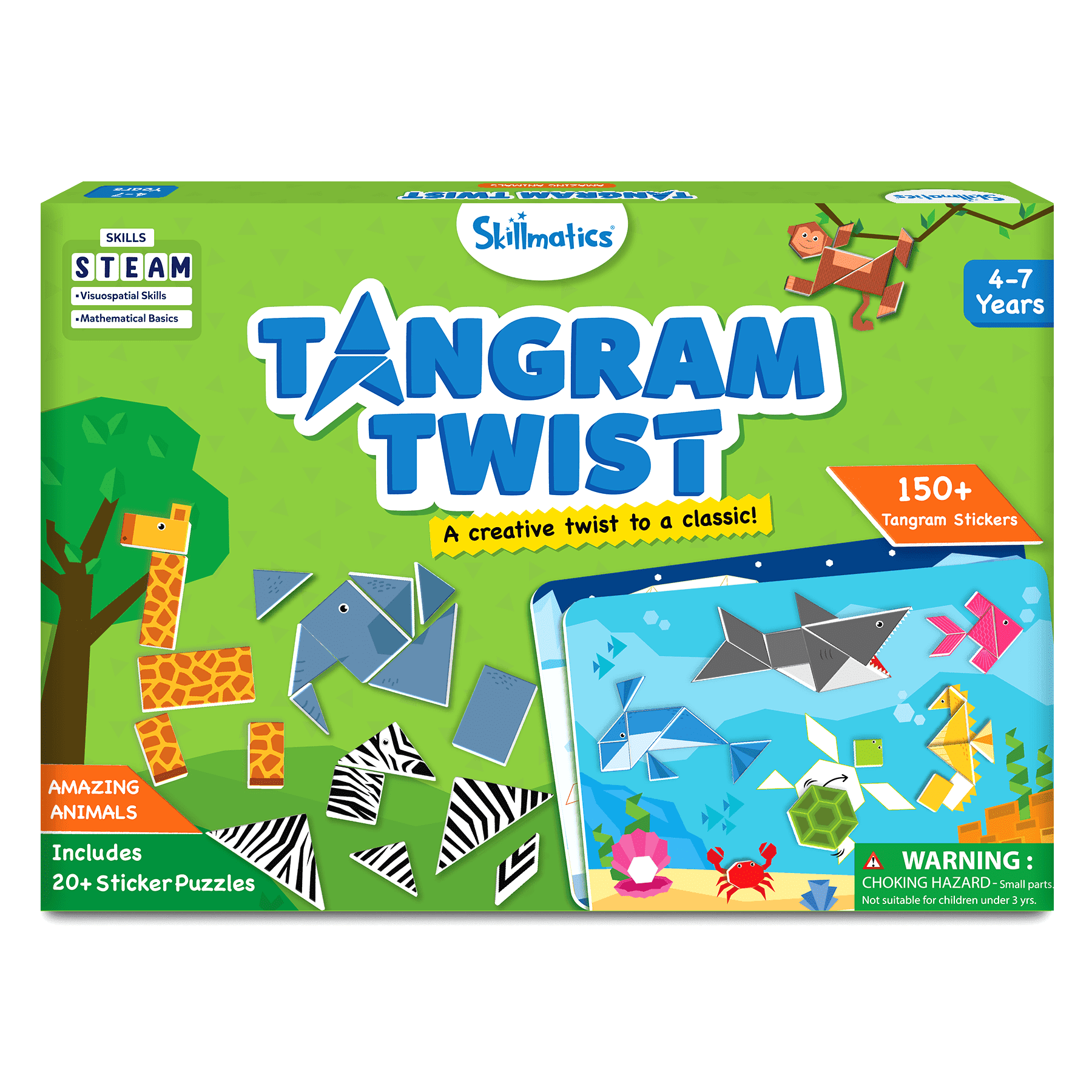 Skillmatics Tangram Sticker Puzzles - Educational Art & Craft Activity ...