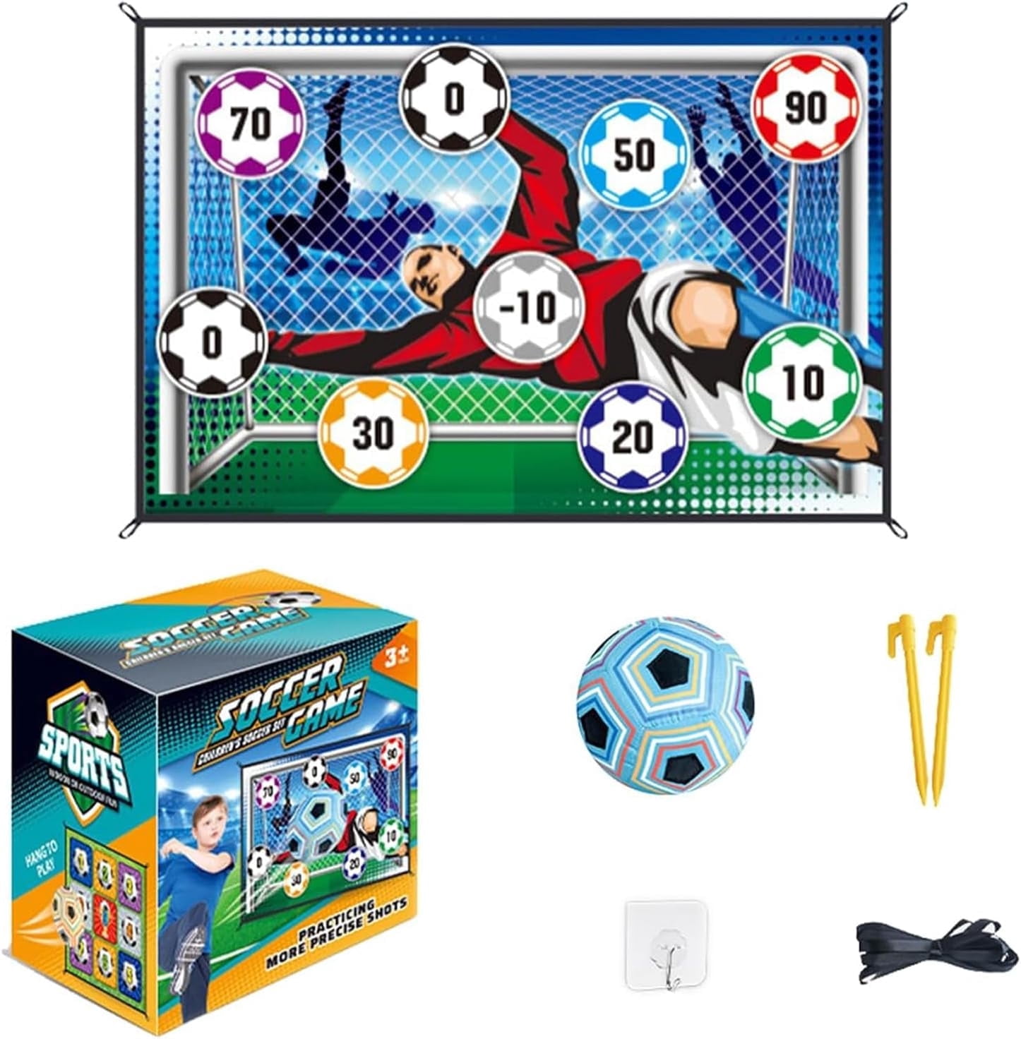 Football Accuracy Target Game – Foldable Training Mat with Ball for ...