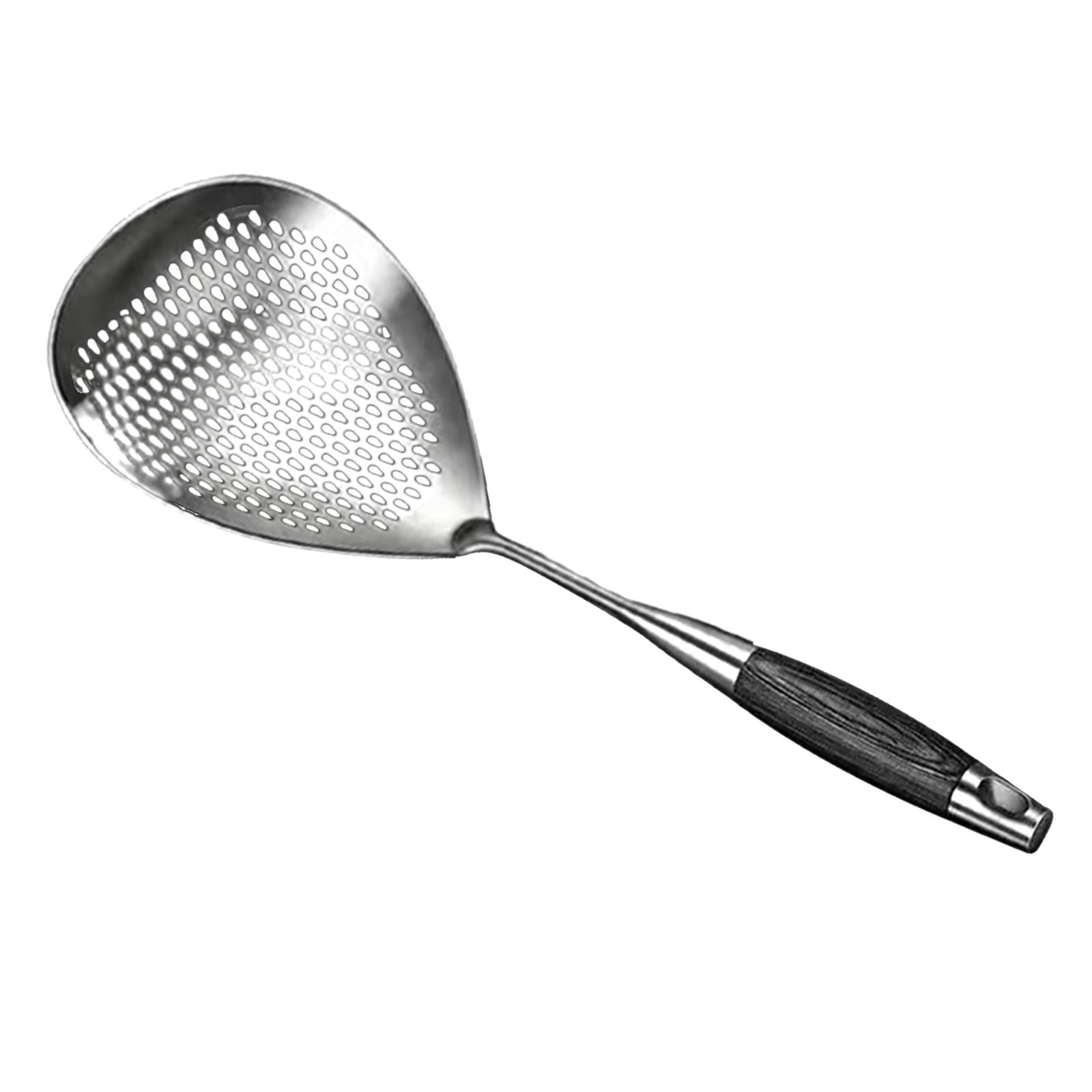 Skimmer Slotted Spoon Oil Colander with Ergonomic Handle, Anti Scald ...