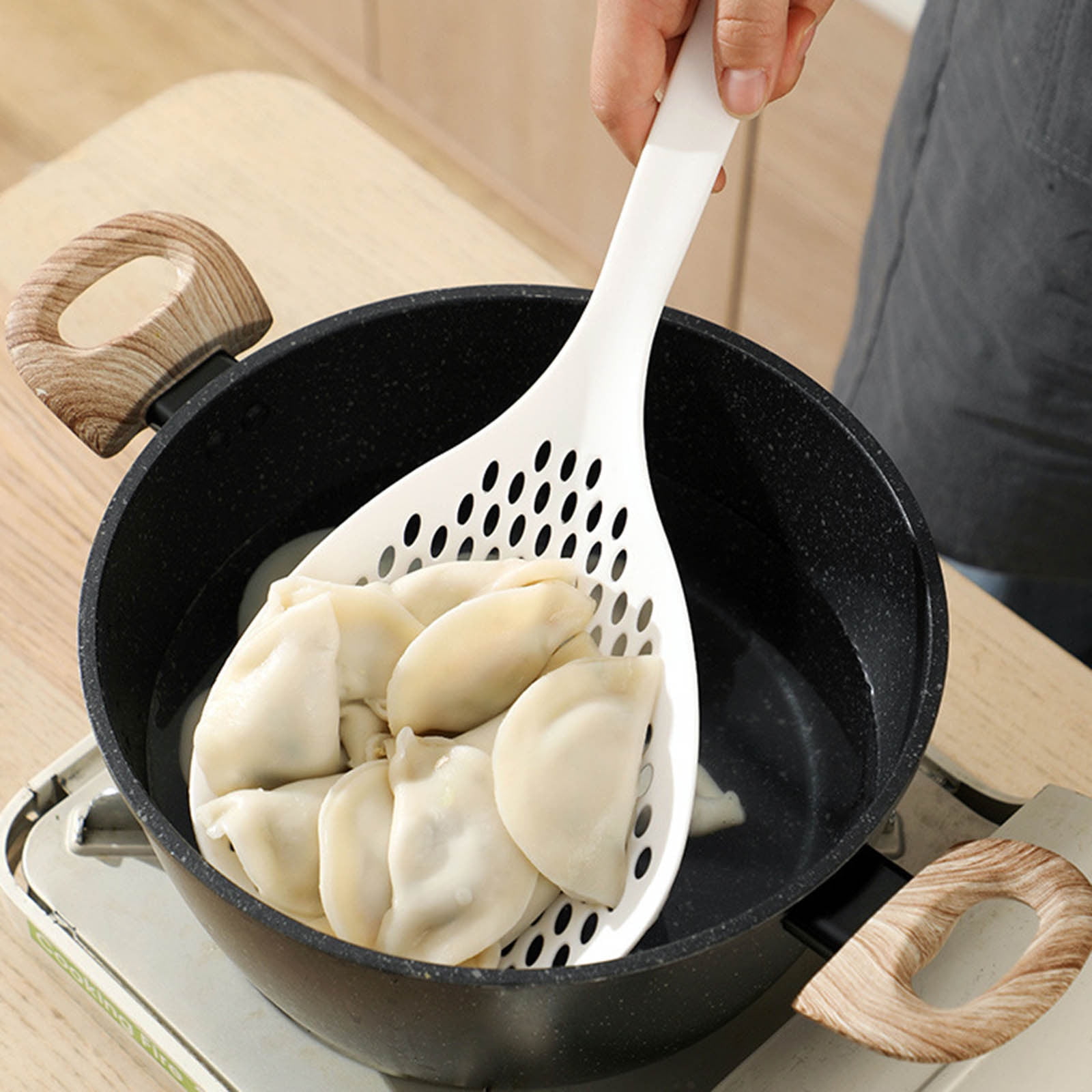 Skimmer Slotted Spoon Stainless Steel ,Pasta Spider Strainer with ...