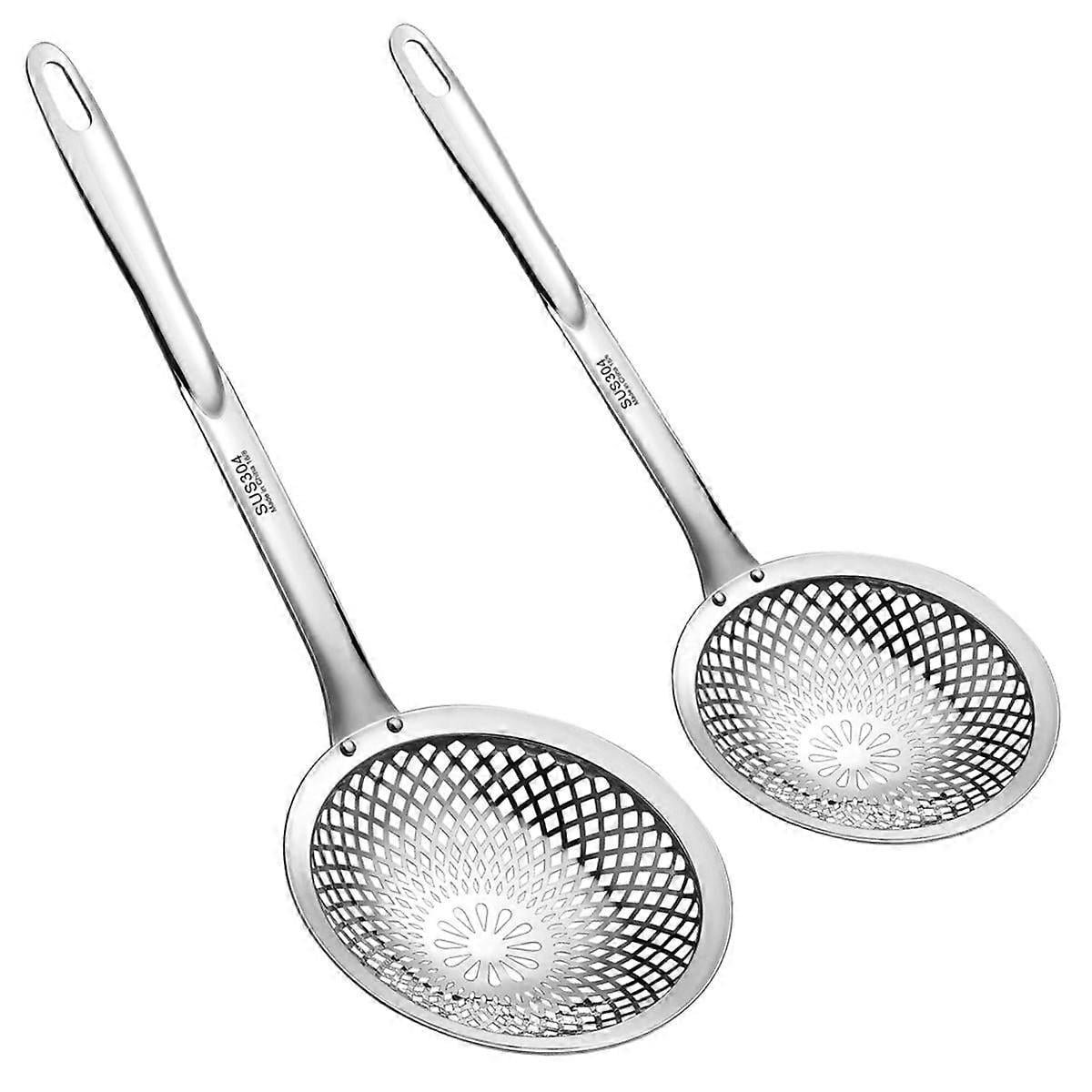 Skimmer Spoon,304 Stainless Steel Strainer Spoons, Metal Cooking ...
