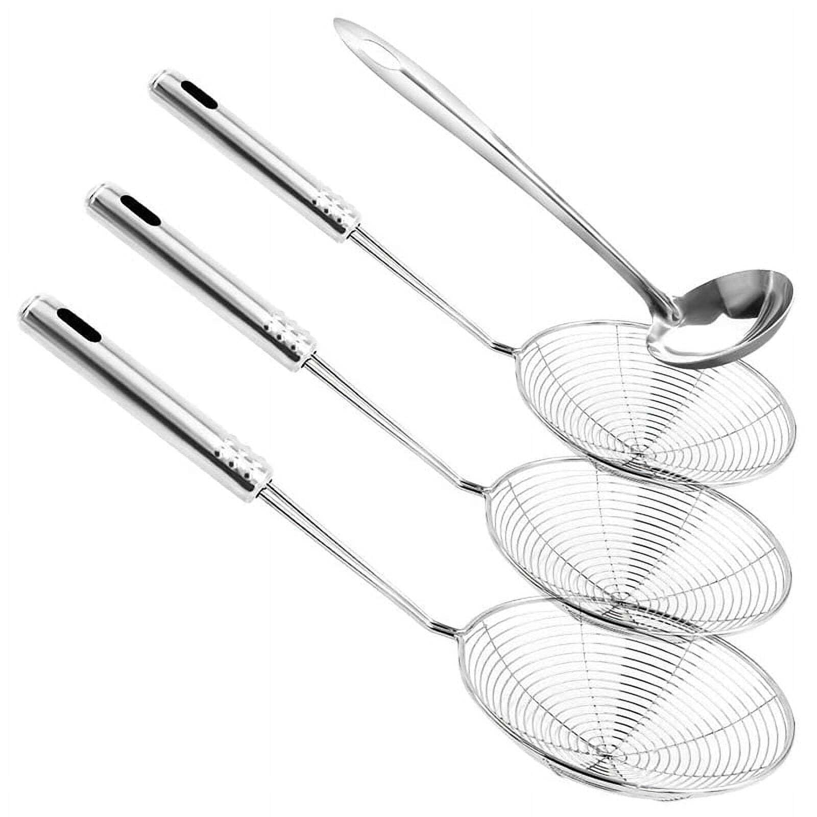 Skimmer Spoon, 4 Pack Stainless Steel Spider Strainer Skimmer Spoon ...