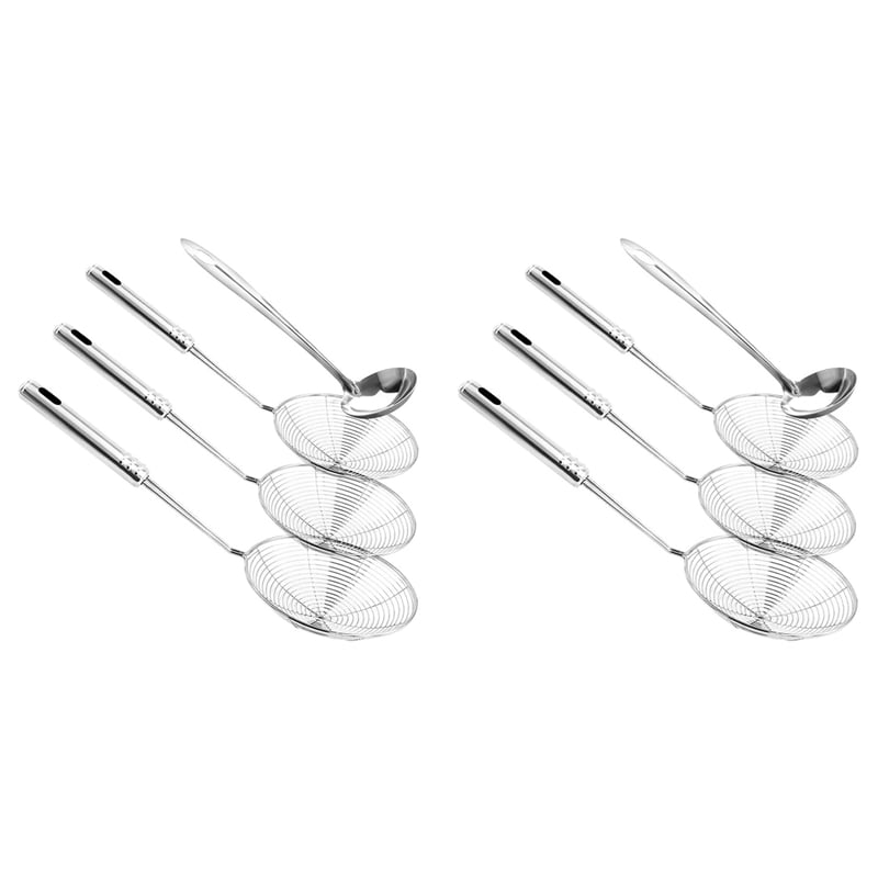 Skimmer Spoon, 8 Pack Stainless Steel Spider Strainer Skimmer Spoon ...