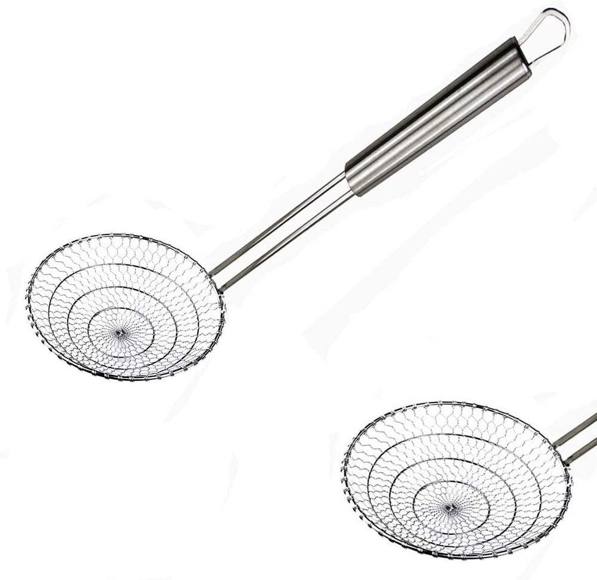 Skimmer Spoon Fry Oil Mesh Strainer Spider Stainless Steel Asian Metal ...