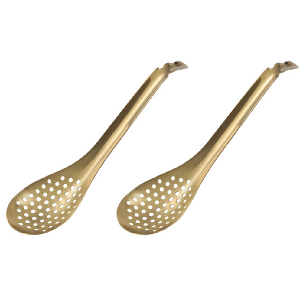 Skimmer Spoon Kitchen Slotted Spoons Metal Ladle Serving Steel ...
