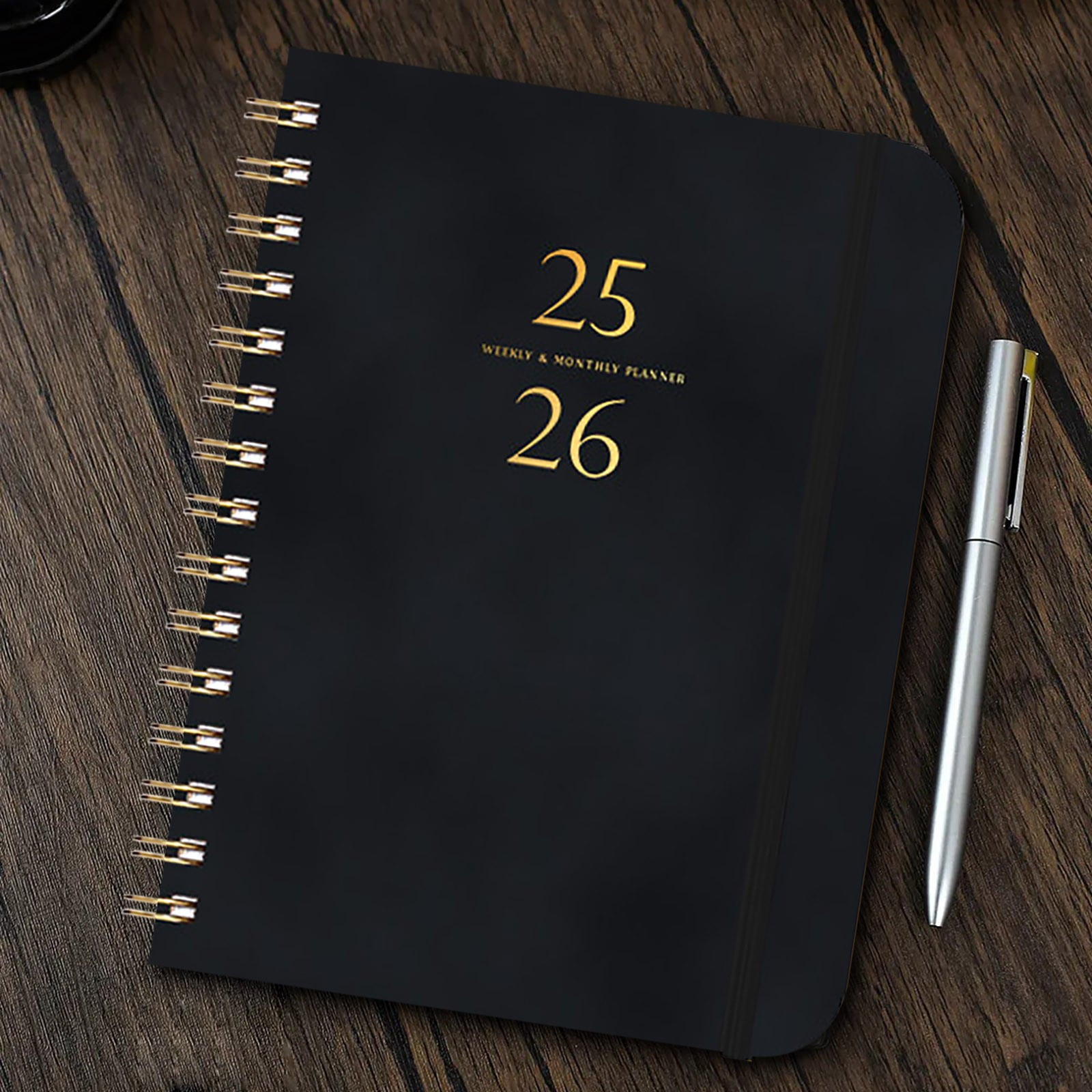 Skimskl 2025 A5 Planner Notebook with Coil Binding, Leather Strap ...