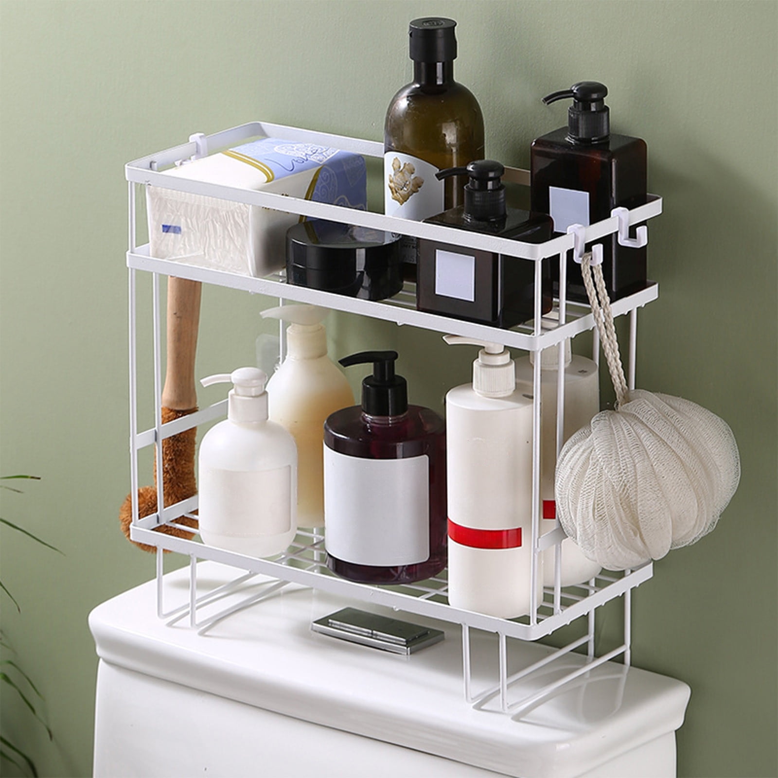 Skimskl Black & White Iron Toilet Tank Storage Rack - 35X33X15Cm ...