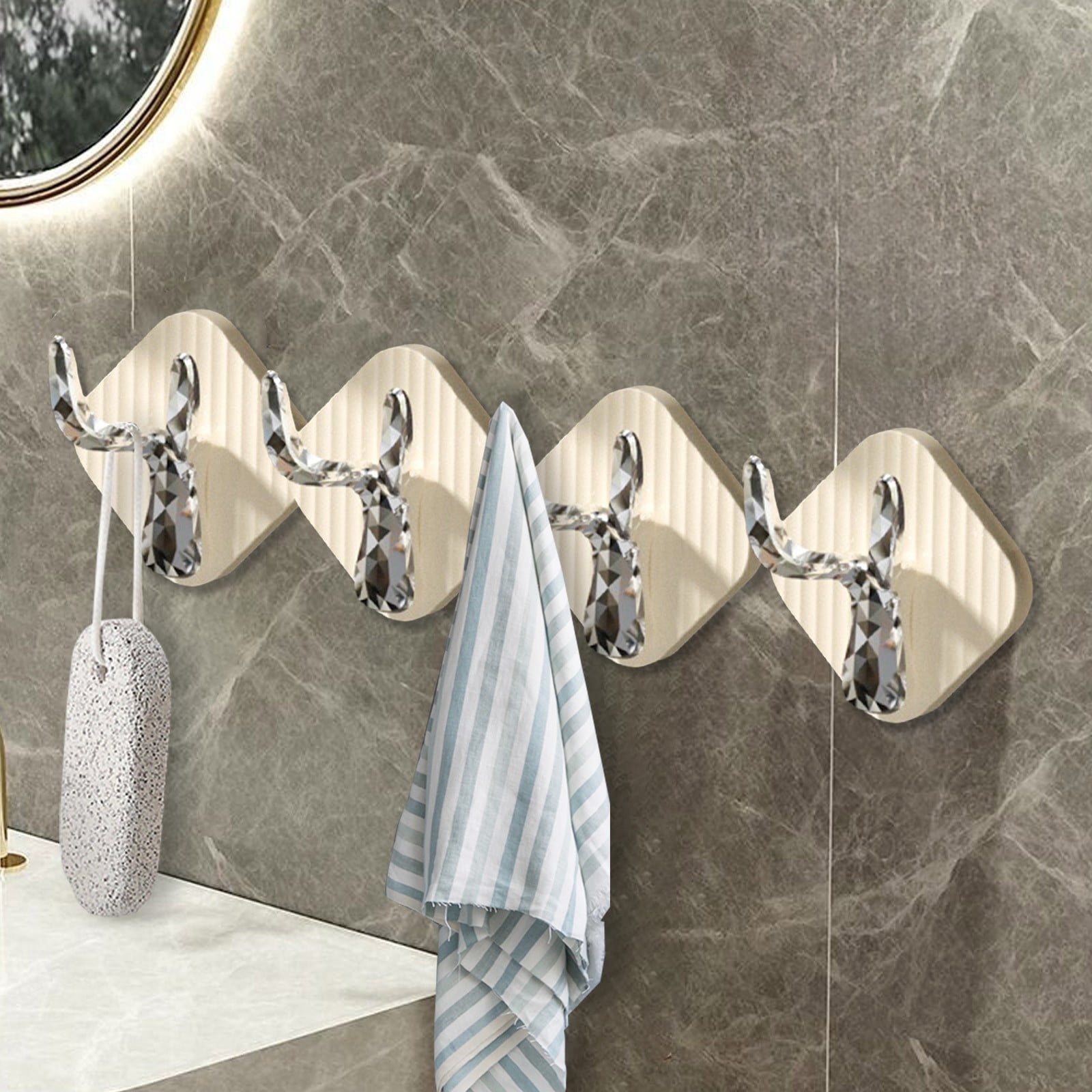 Skimskl Deer Antler Hooks, Strong Adhesive Wall Hooks, No Drill Easy ...