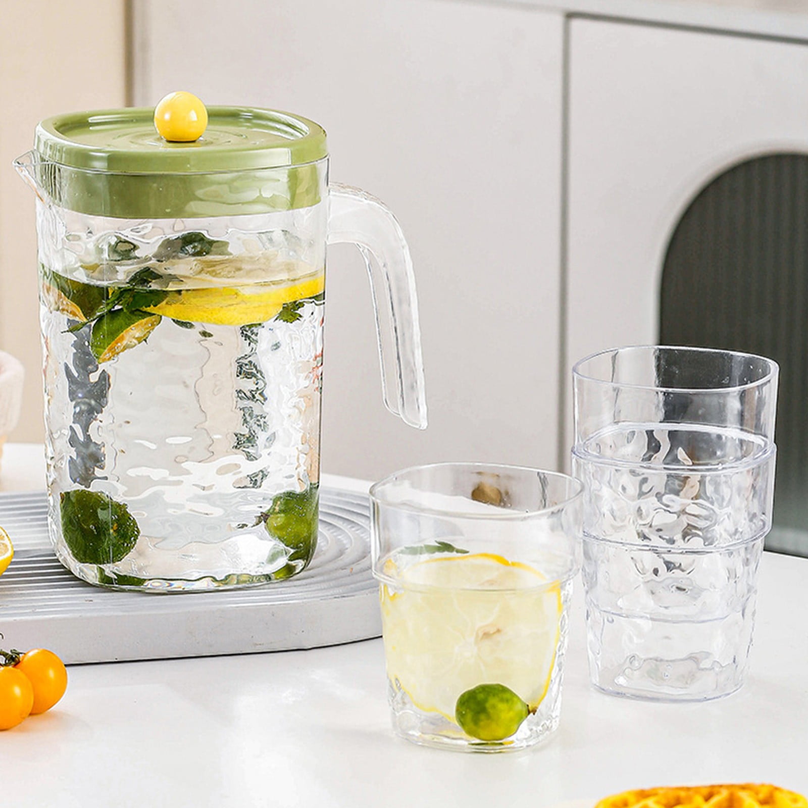 Skimskl Dopamine Kettle, Stylish Cold Water Pitcher, Includes 3 Cups ...