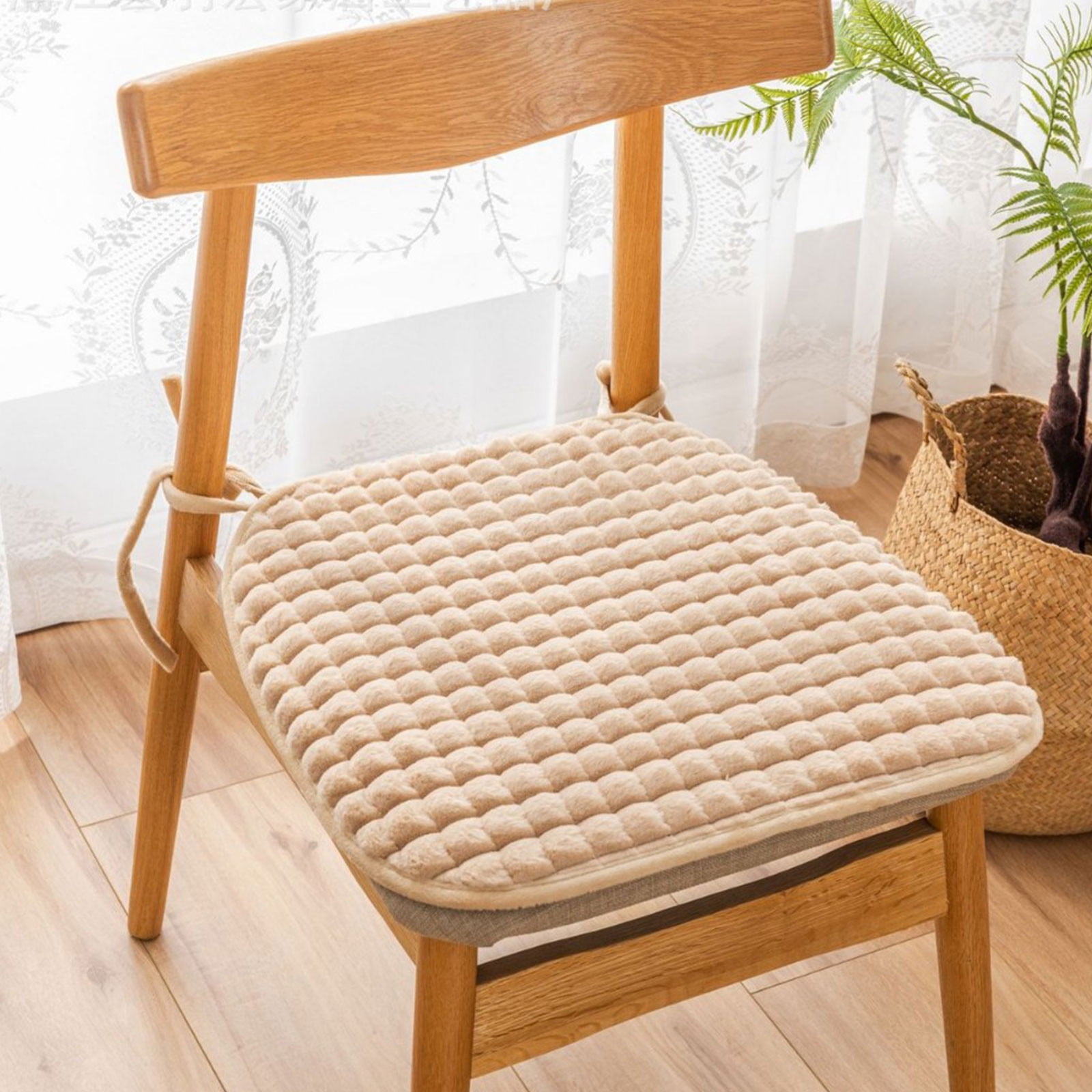 Skimskl Plush Chair Cushion, Ergonomic Flock Seat Pad, Soft Supportive ...